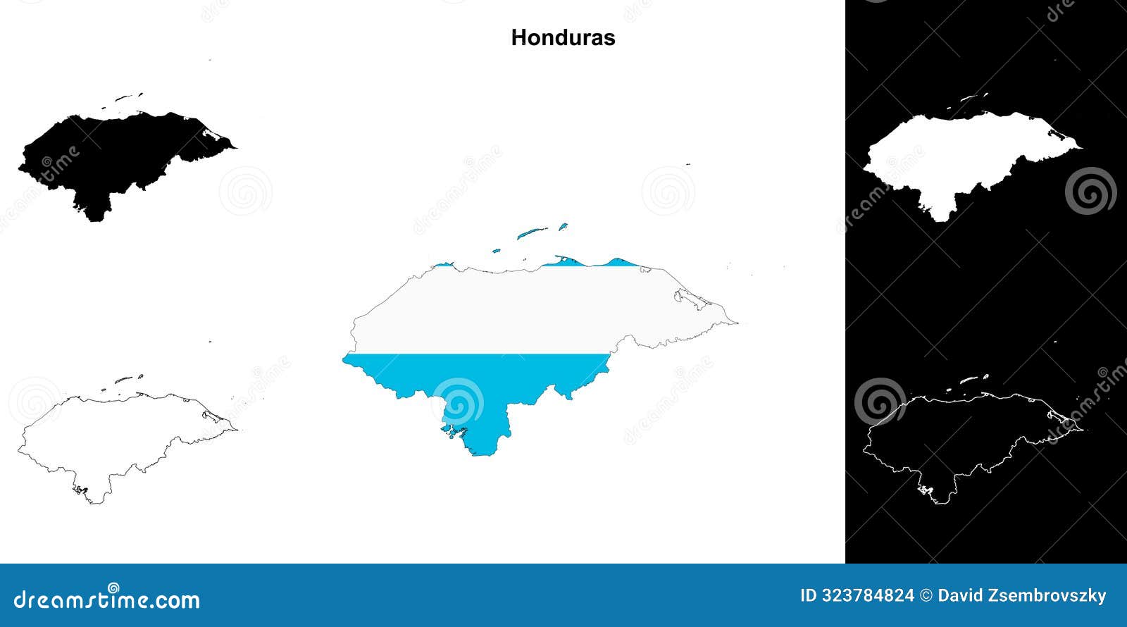 Honduras Outline Map With The Handwritten Country Name. Continuous Line ...