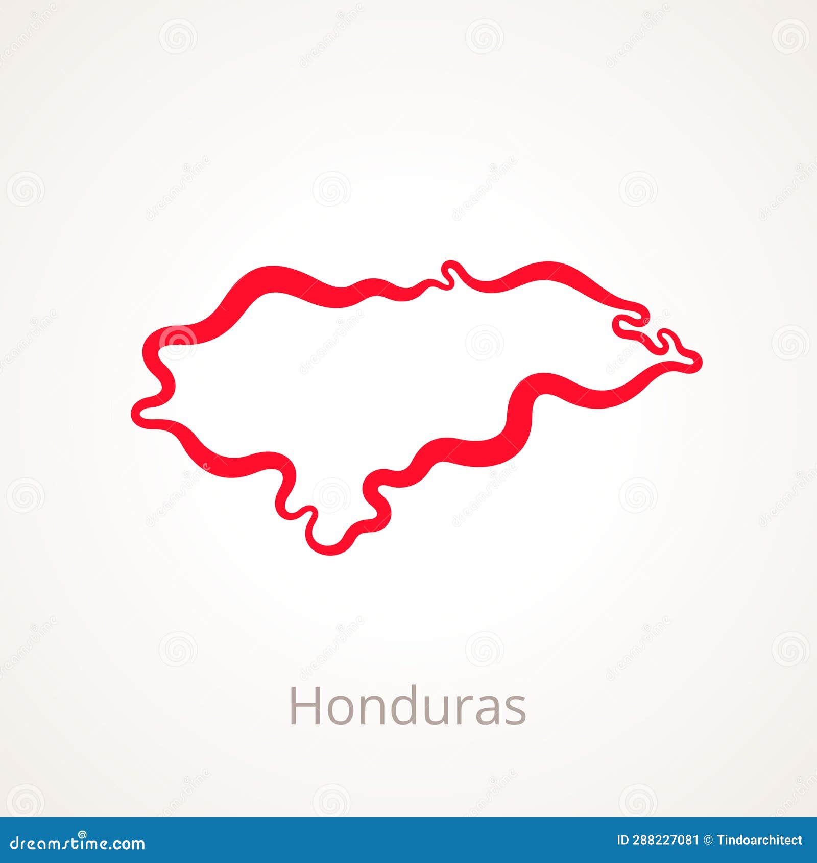 Honduras Outline Map With The Handwritten Country Name. Continuous Line ...