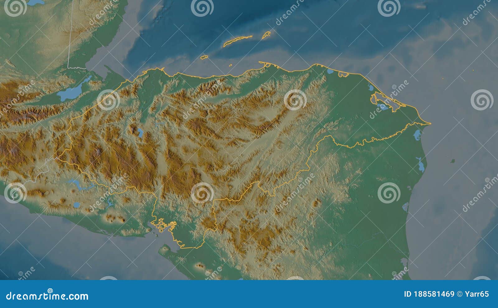 Honduras - Overview. Relief Stock Illustration - Illustration of ...