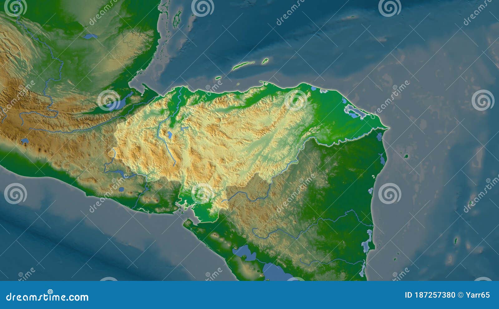 Honduras - Physical. Composition Stock Illustration - Illustration of territory, geography ...