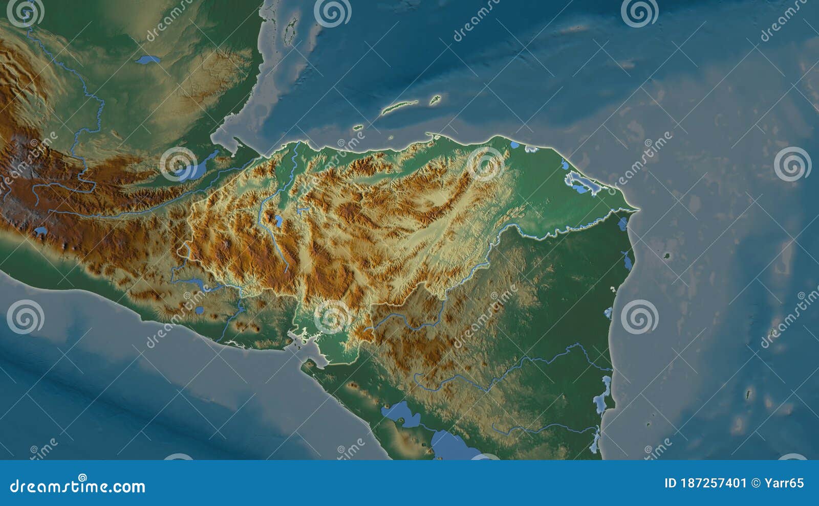 Honduras - Relief. Composition Stock Illustration - Illustration of ...