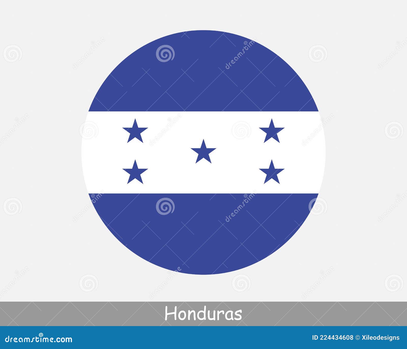 Honduras Round Circle Flag. Honduran Circular Button Banner Icon. EPS ...