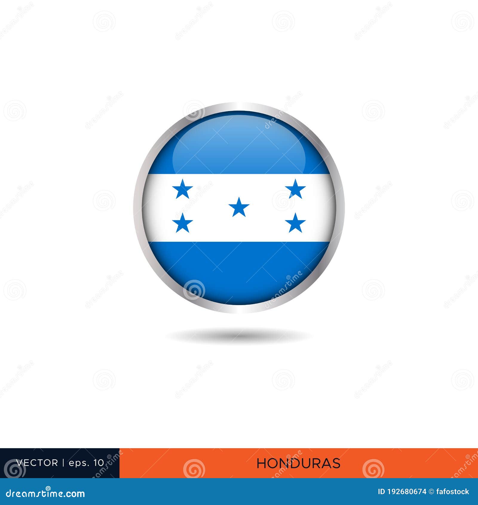 Honduras Round Flag Vector Design. Stock Vector - Illustration of ...