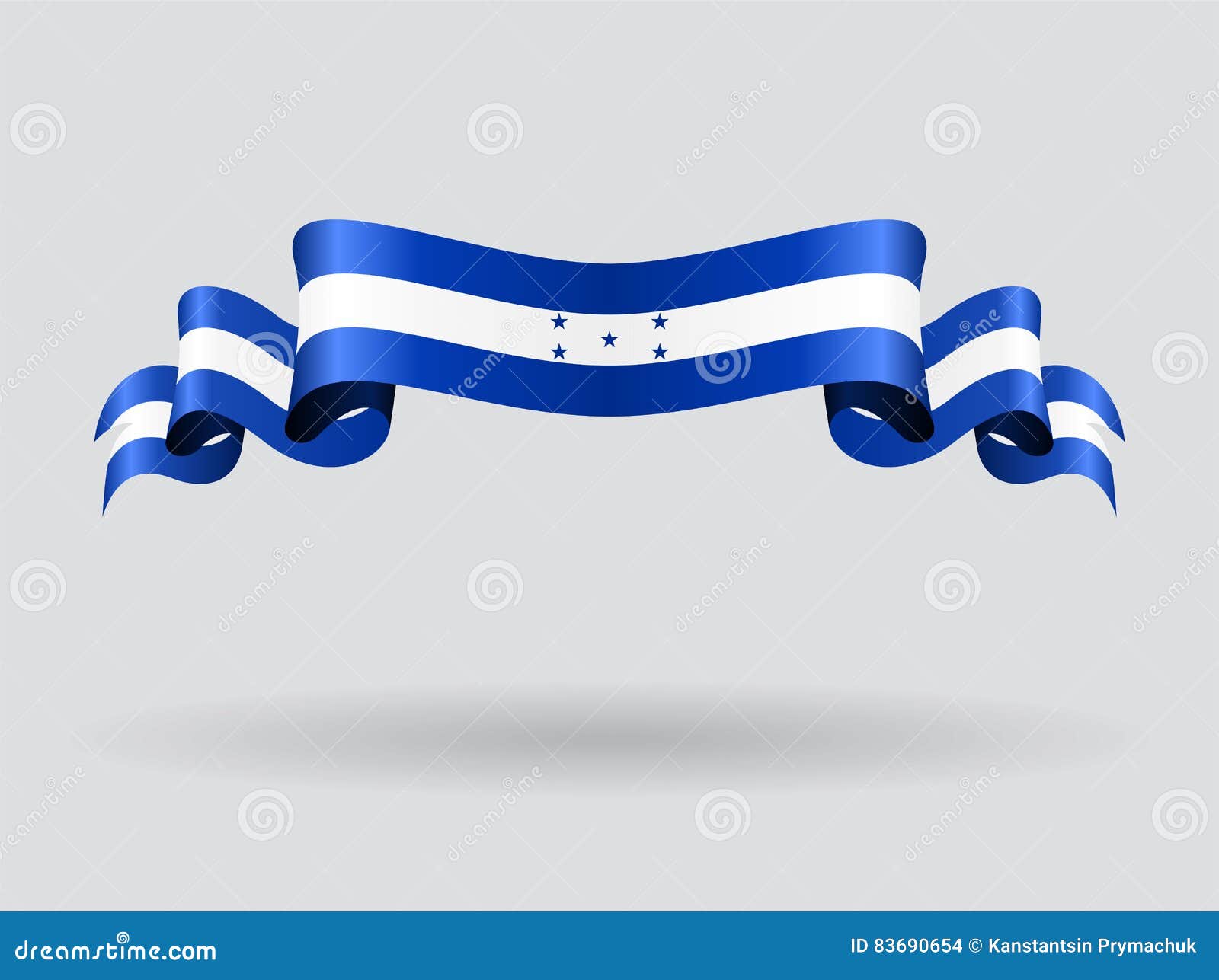 Honduras Wavy Flag. Vector Illustration. Stock Vector - Illustration of ...