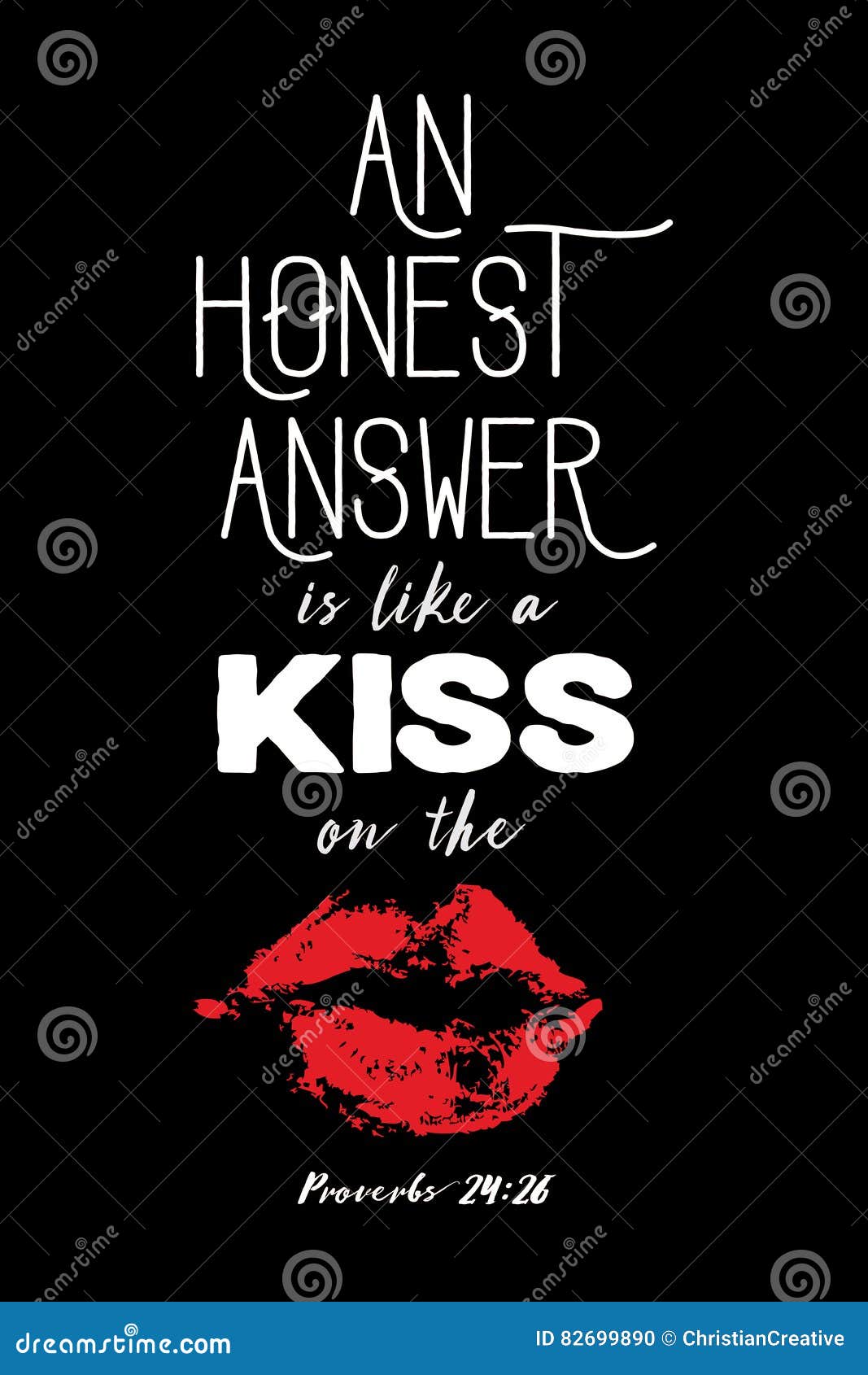 An Honest Answer Is Like A Kiss On The Lips Stock Photo | CartoonDealer ...