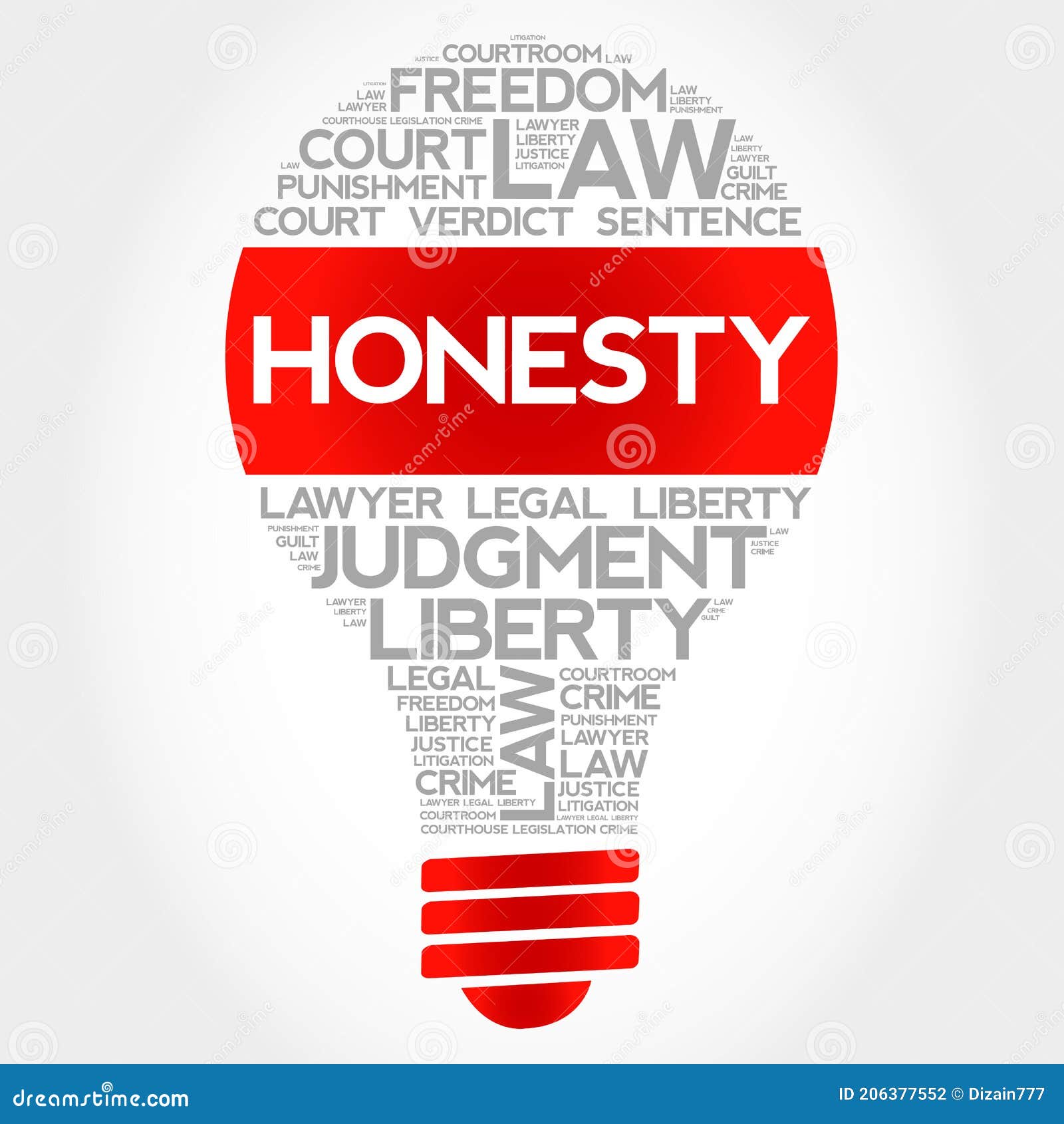 Honesty bulb word cloud stock illustration. Illustration of guide ...