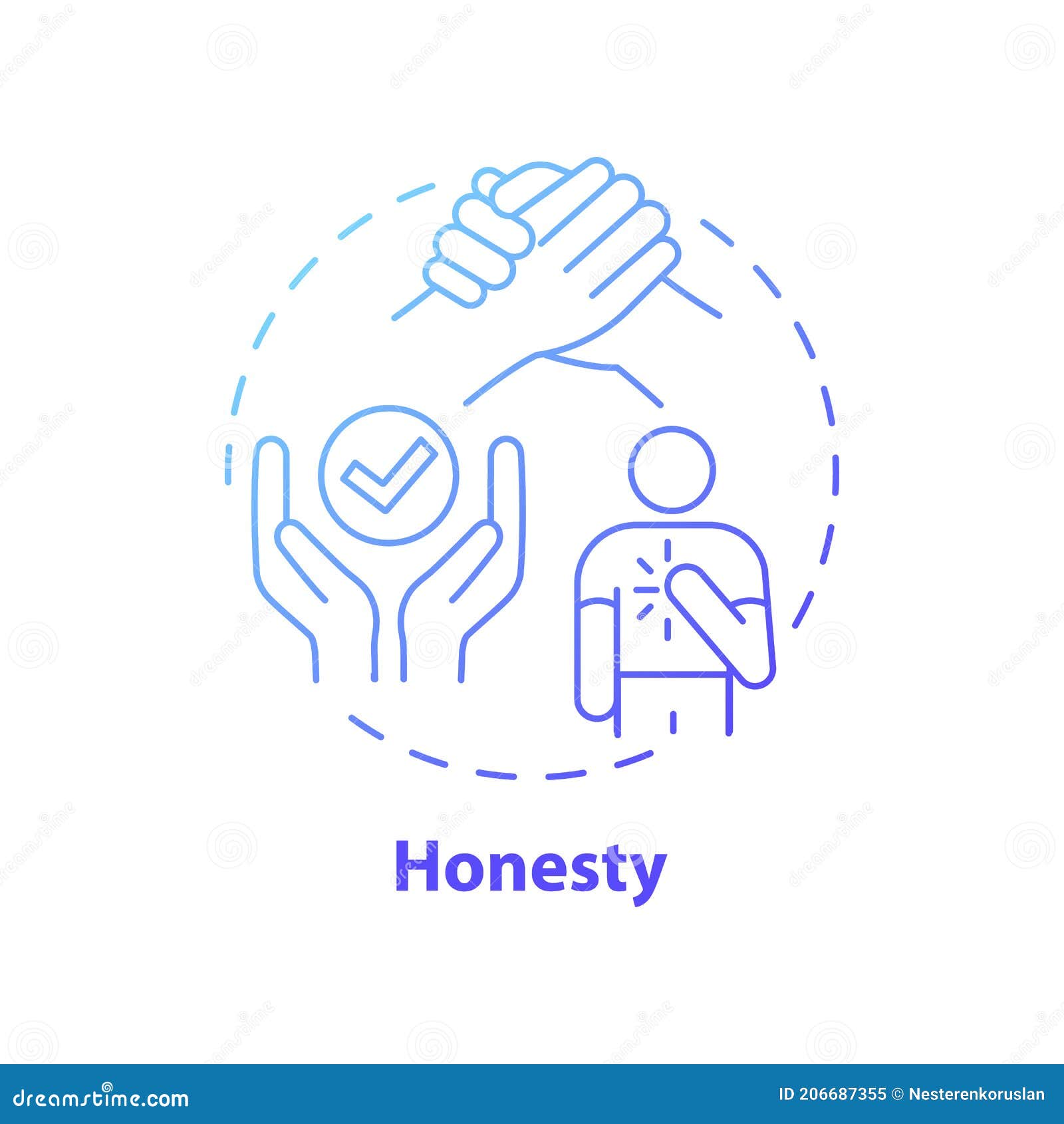 Honesty concept icon stock illustration. Illustration of honor - 206687355