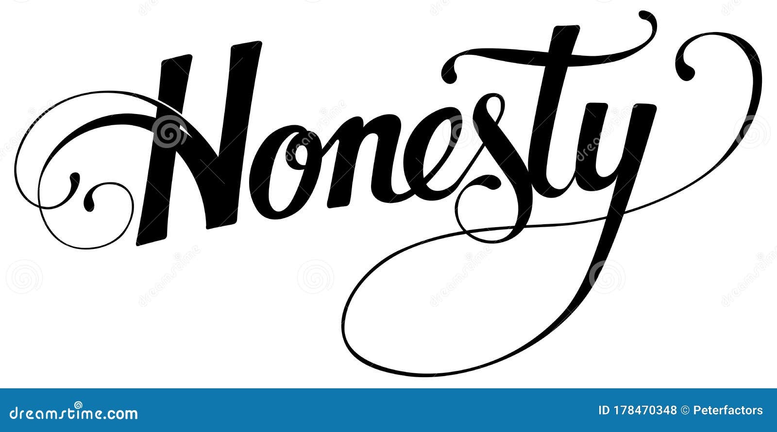 Honesty - Custom Calligraphy Text Stock Vector - Illustration of ...