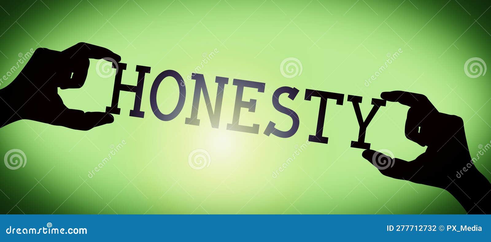 Honesty - Human Hands Holding Black Silhouette Word Stock Illustration ...