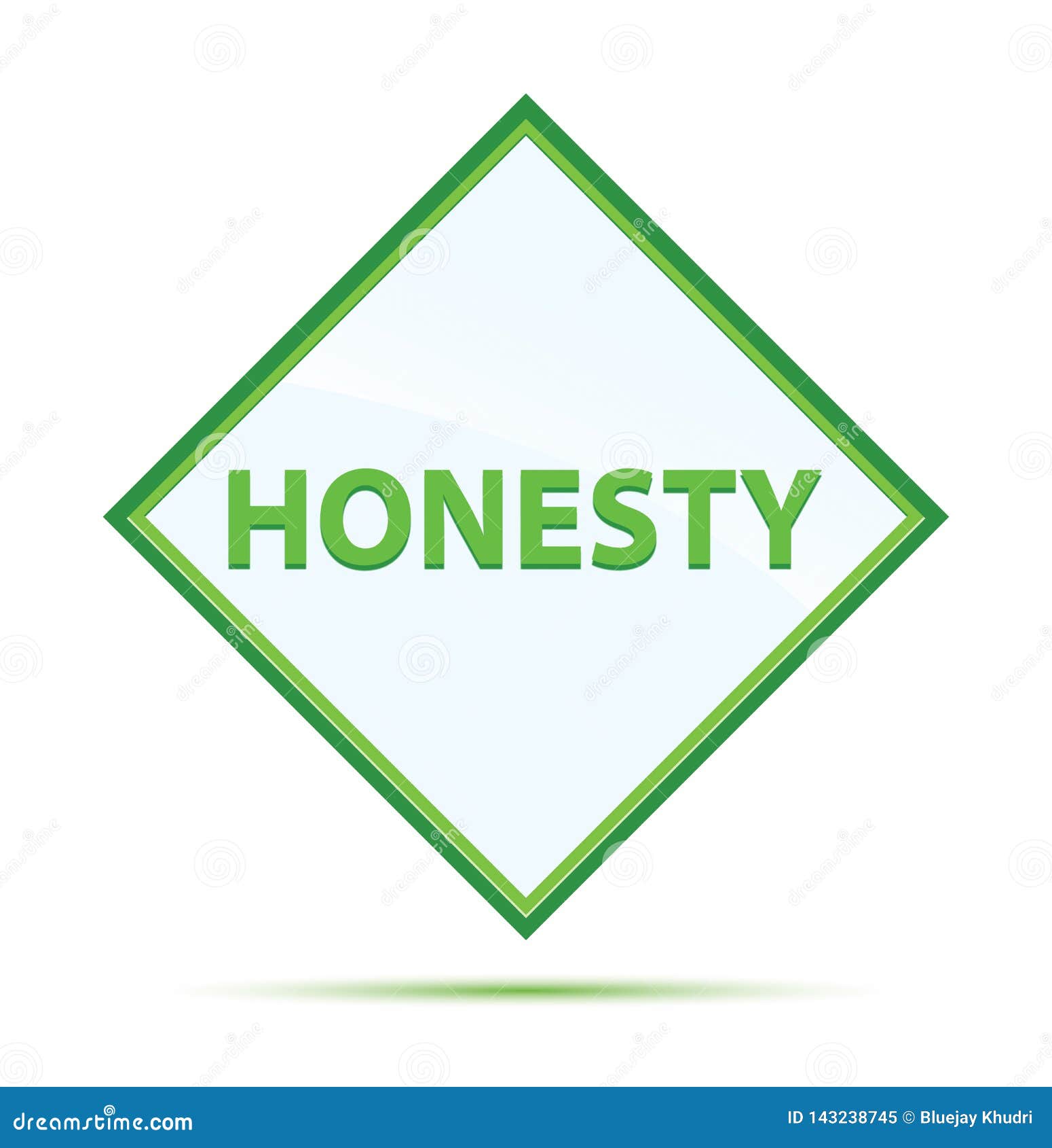 Honesty Modern Abstract Green Diamond Button Stock Illustration ...