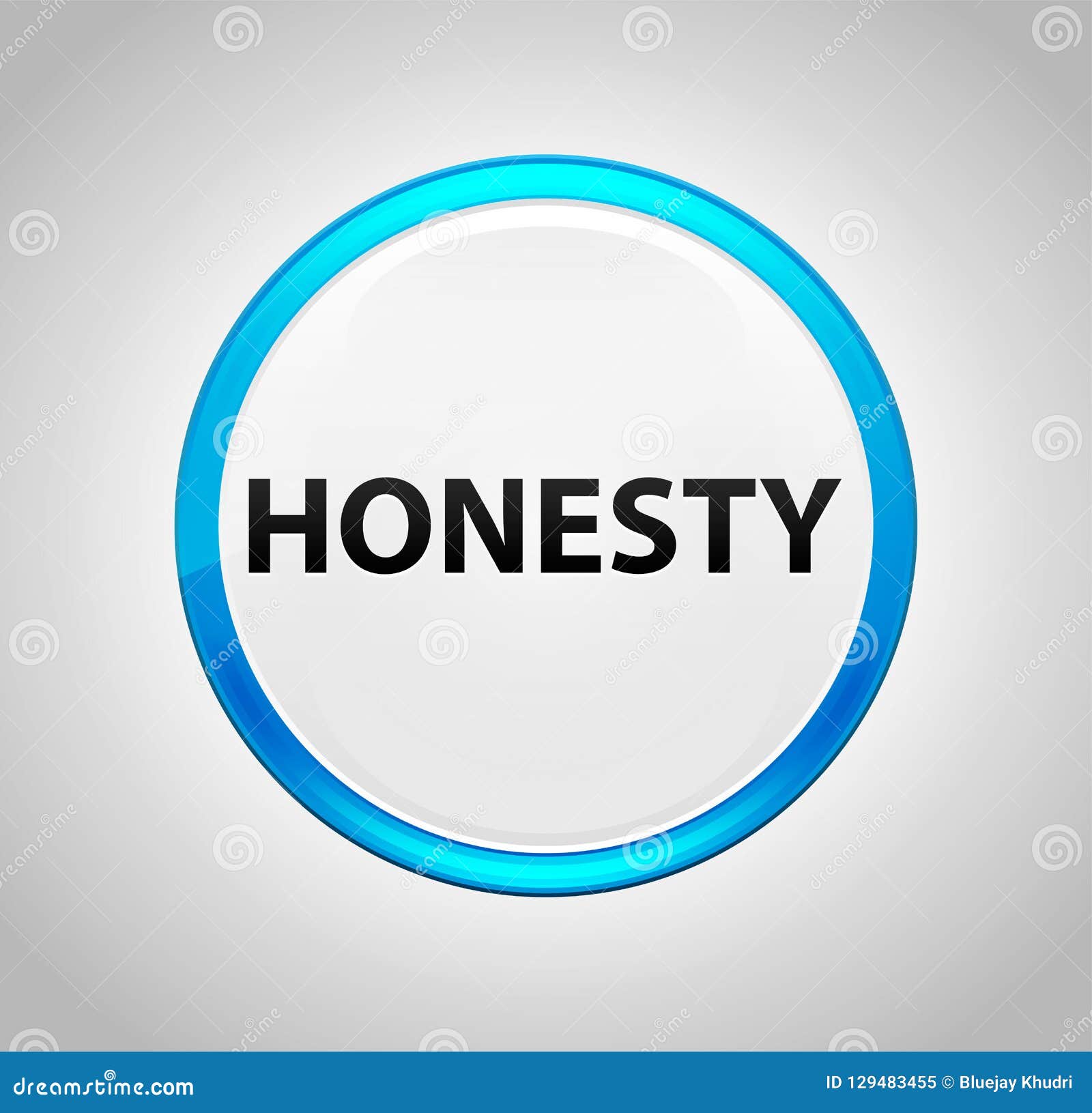 Honesty Round Blue Push Button Stock Illustration - Illustration of ...
