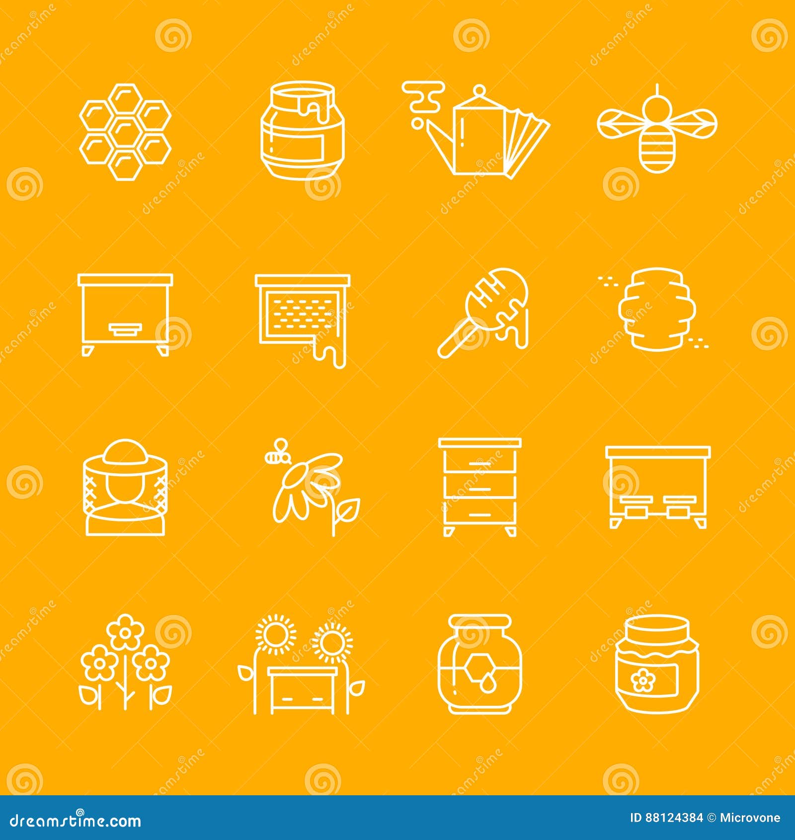 Honey Apiary, Art Tree. Sketch For Your Design Vector Illustration ...