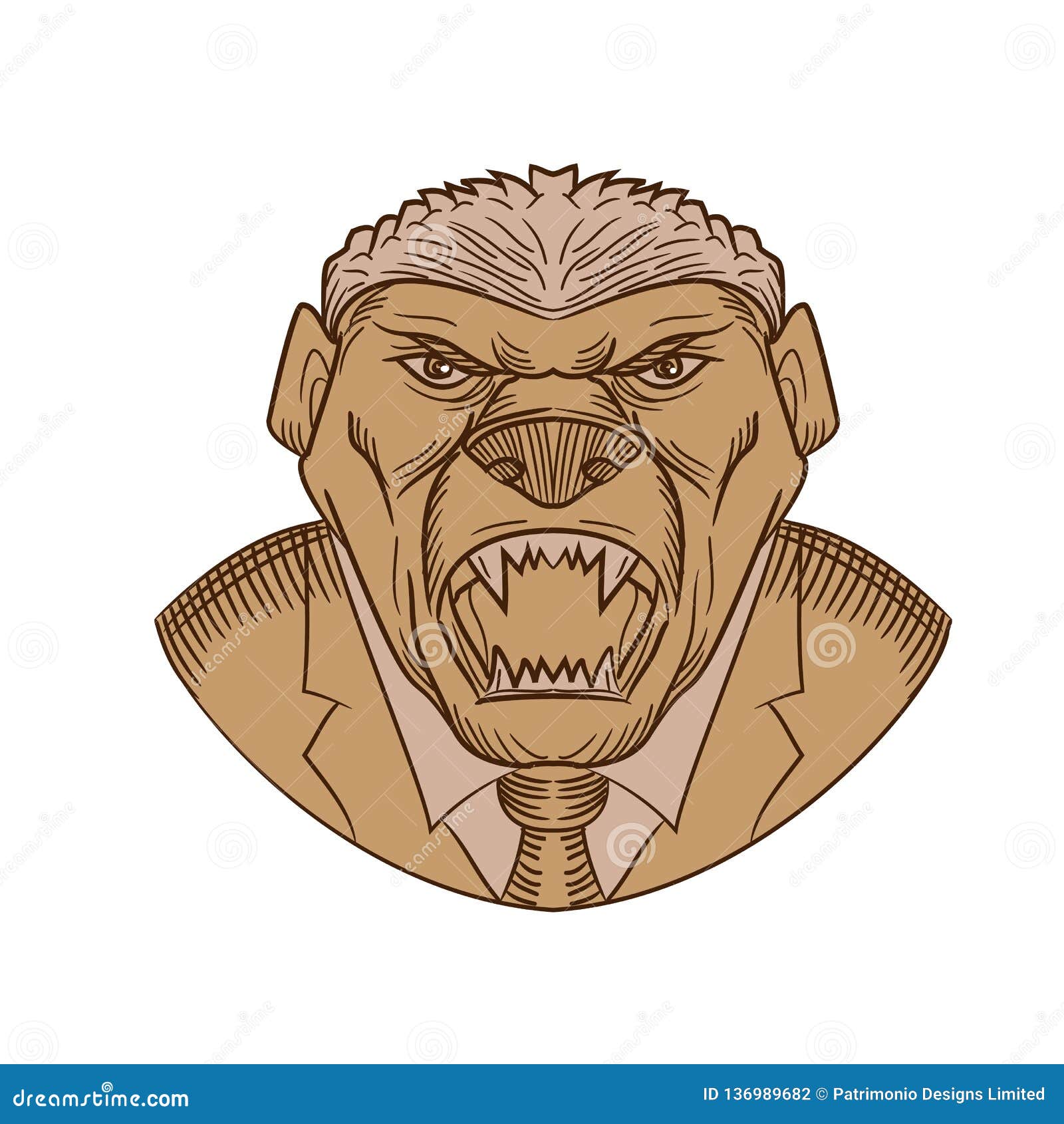 Honey Badger Wearing Tie Drawing Aggressivo Illustrazione Vettoriale ...