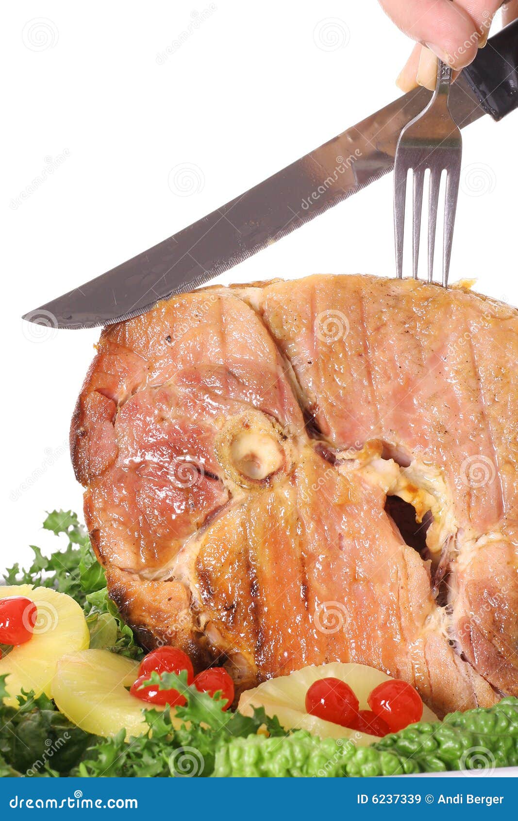 Honey Baked Ham Sliced Vertical Picture. Image: 6237339