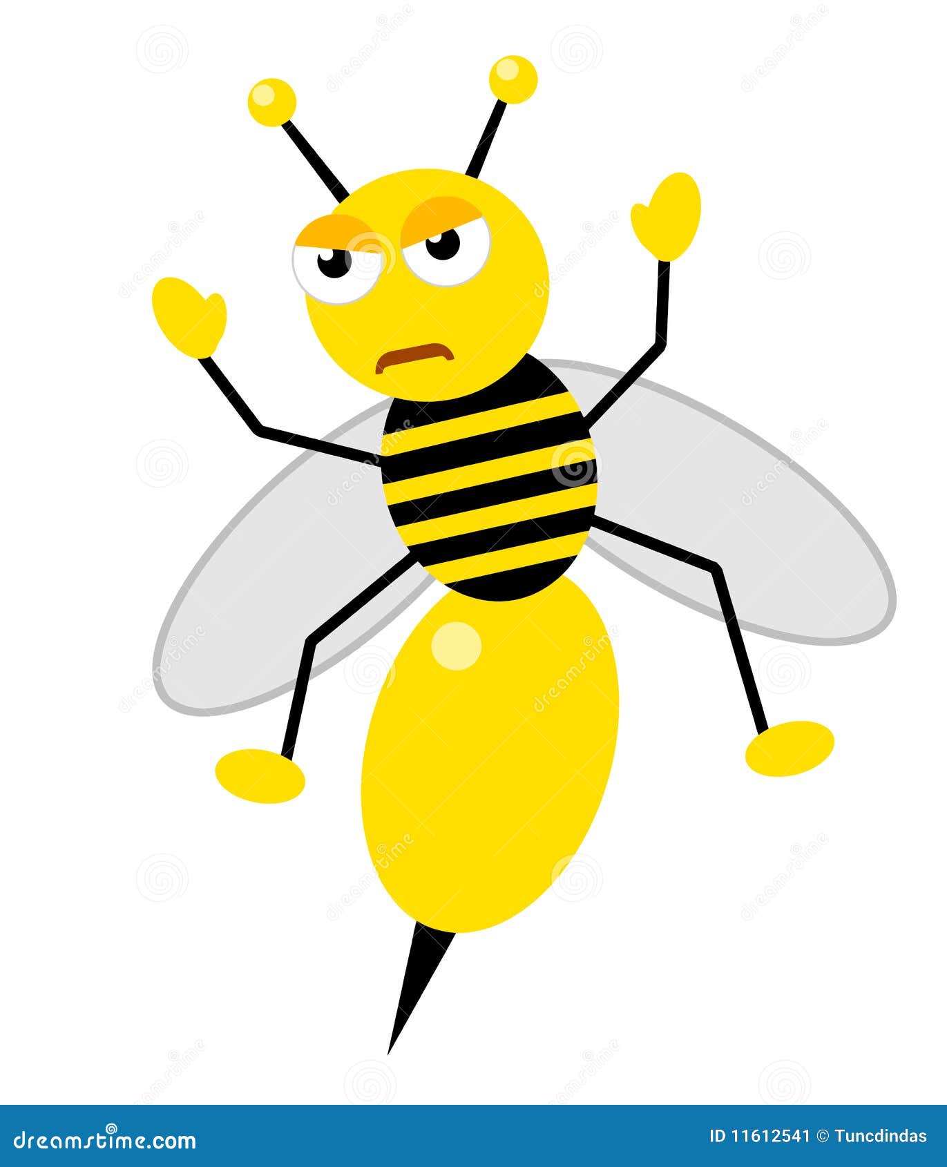 Cartoon Angry Honey Bee