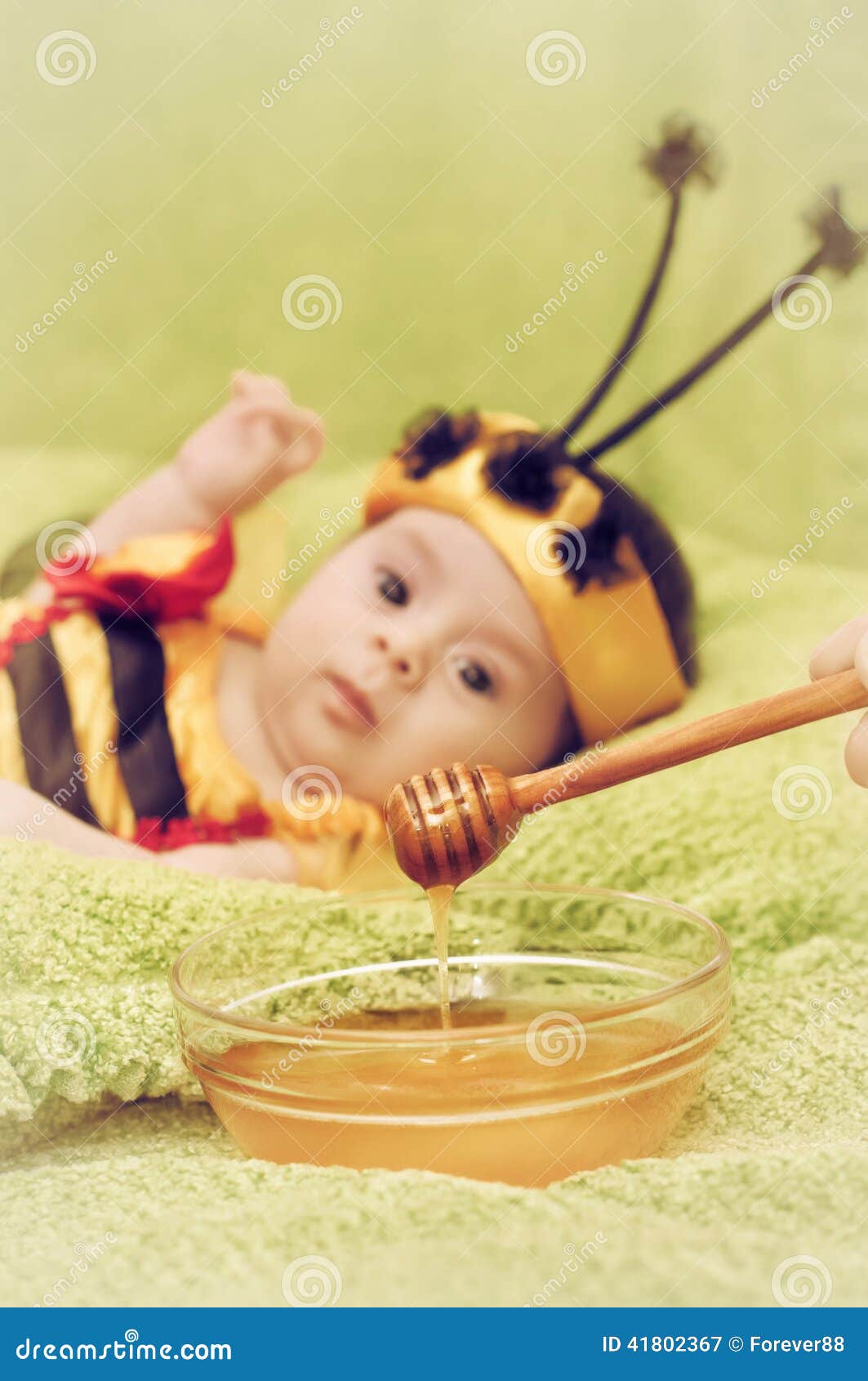 Honey Bee Baby stock image. Image of newborn, expression - 41802367