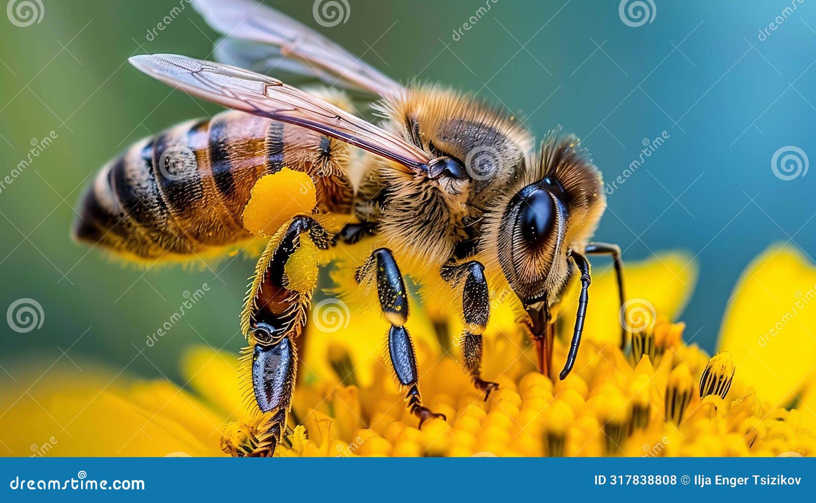 Honey Bee In Flight Collecting Pollen From Flower, A Busy Bee Buzzing ... Honey Bee In Flight Collecting Pollen From Flower, A Busy Bee Buzzing ...