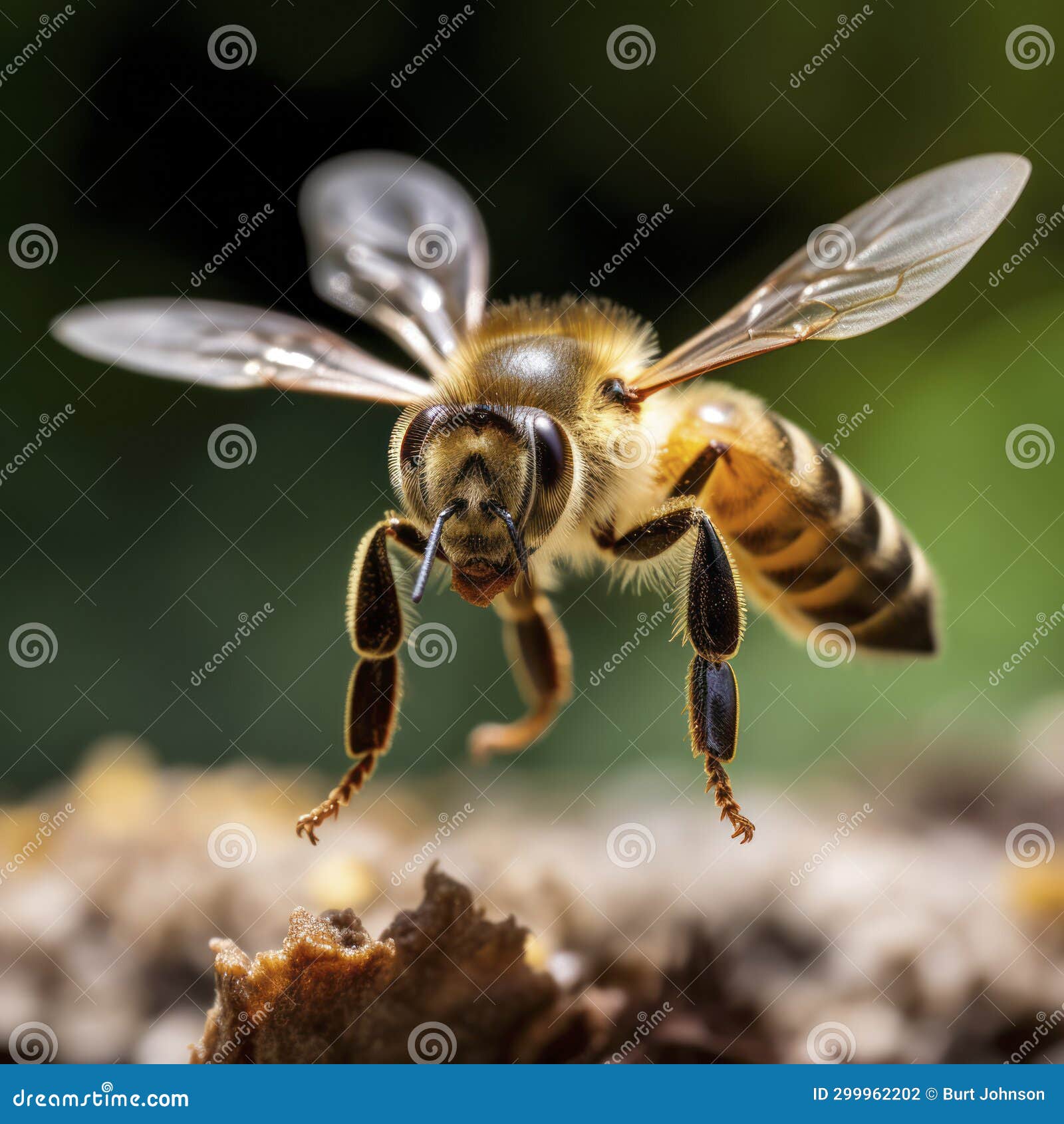 Honey Bee Flying Towards Camera Stock Photo - Image of stinging ...
