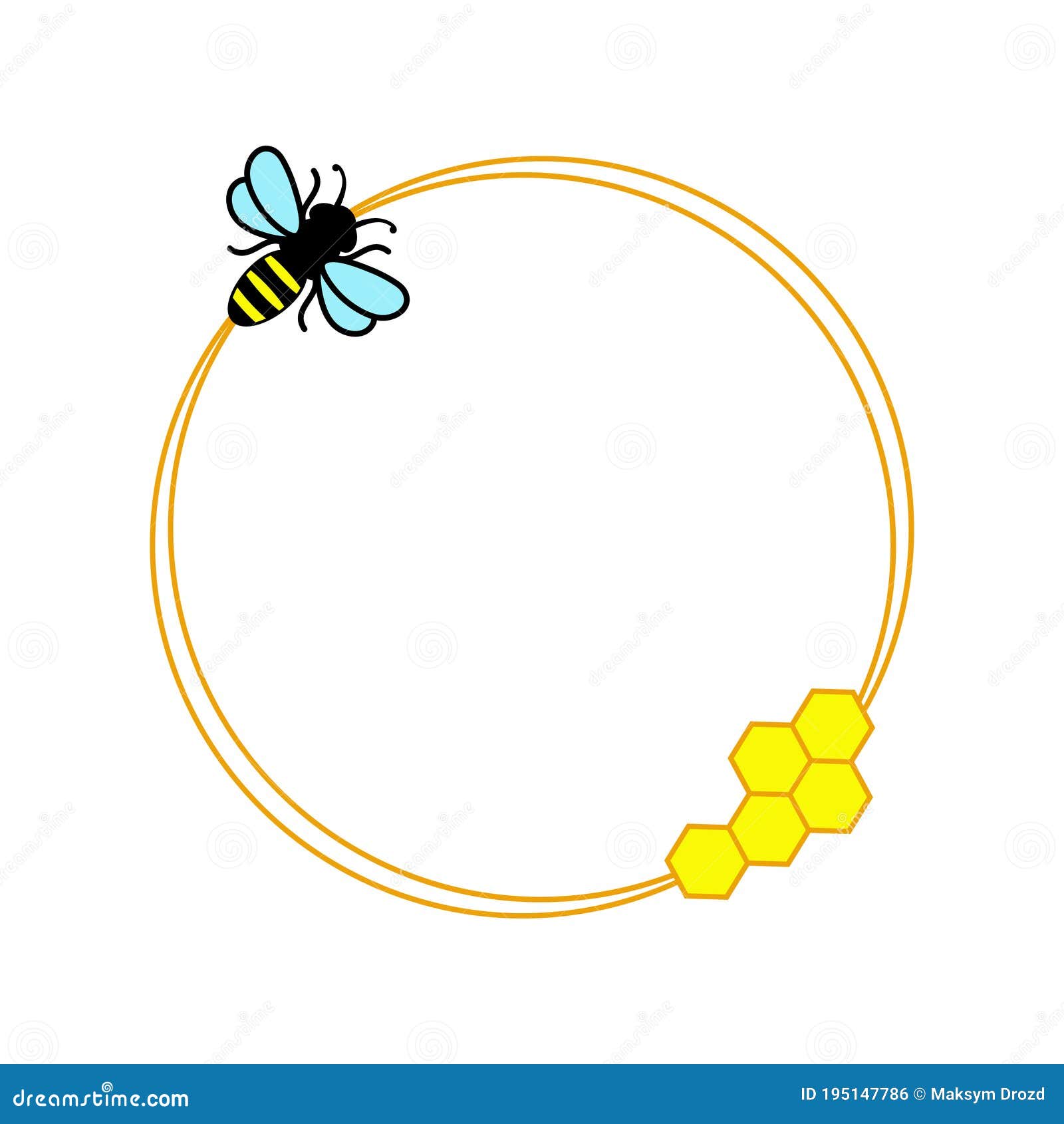 Honey Bee Frame Vector. Circle Frame Vector. Stock Vector ...