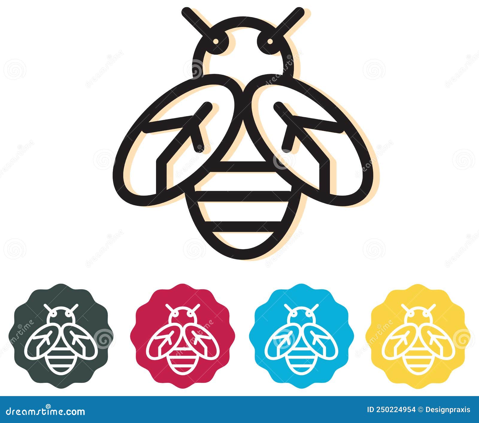 Honey Bee Icon stock illustration. Illustration of apiary - 250224954