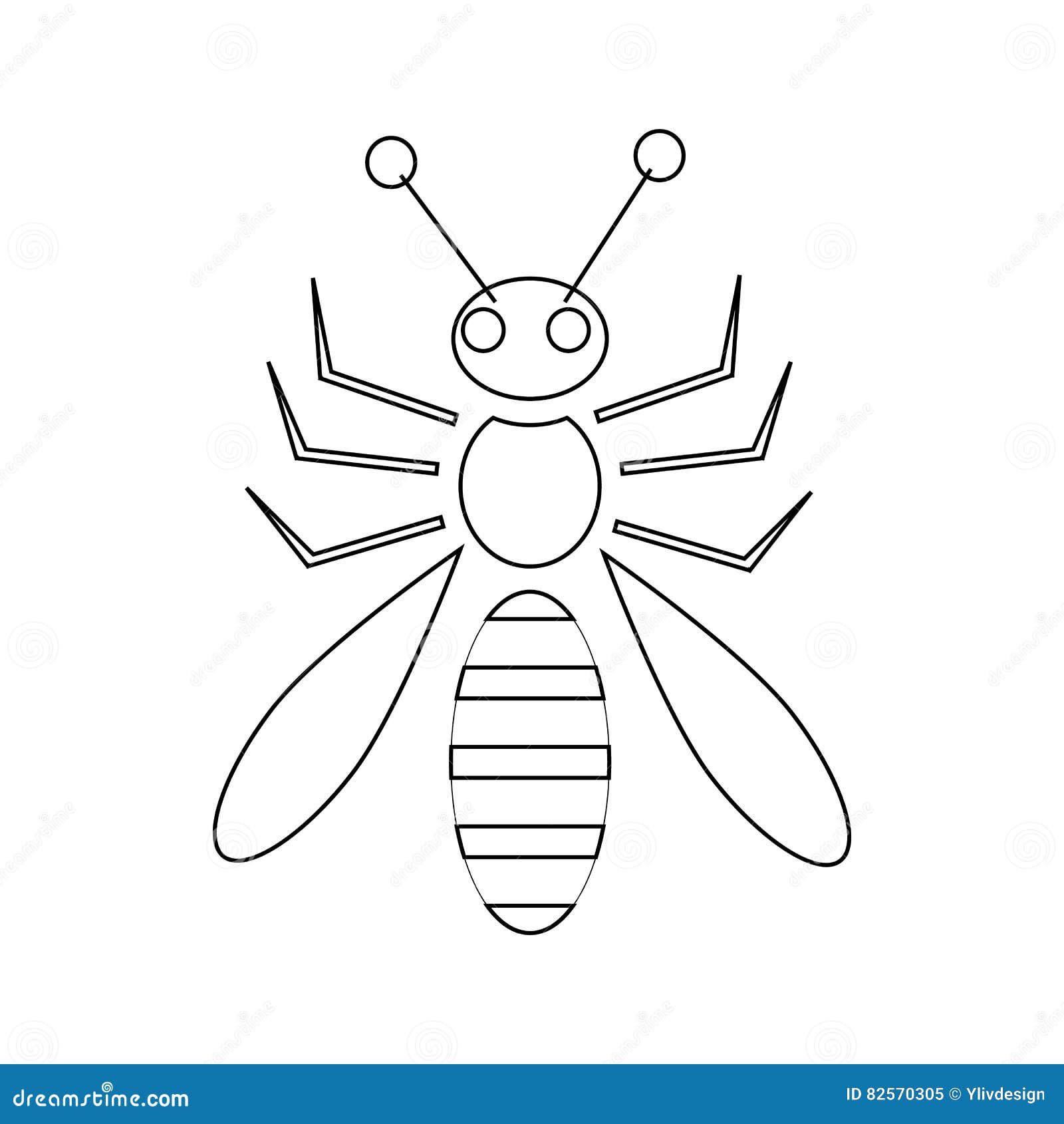 Honey Bee Icon, Outline Style Stock Vector - Illustration of funny ...