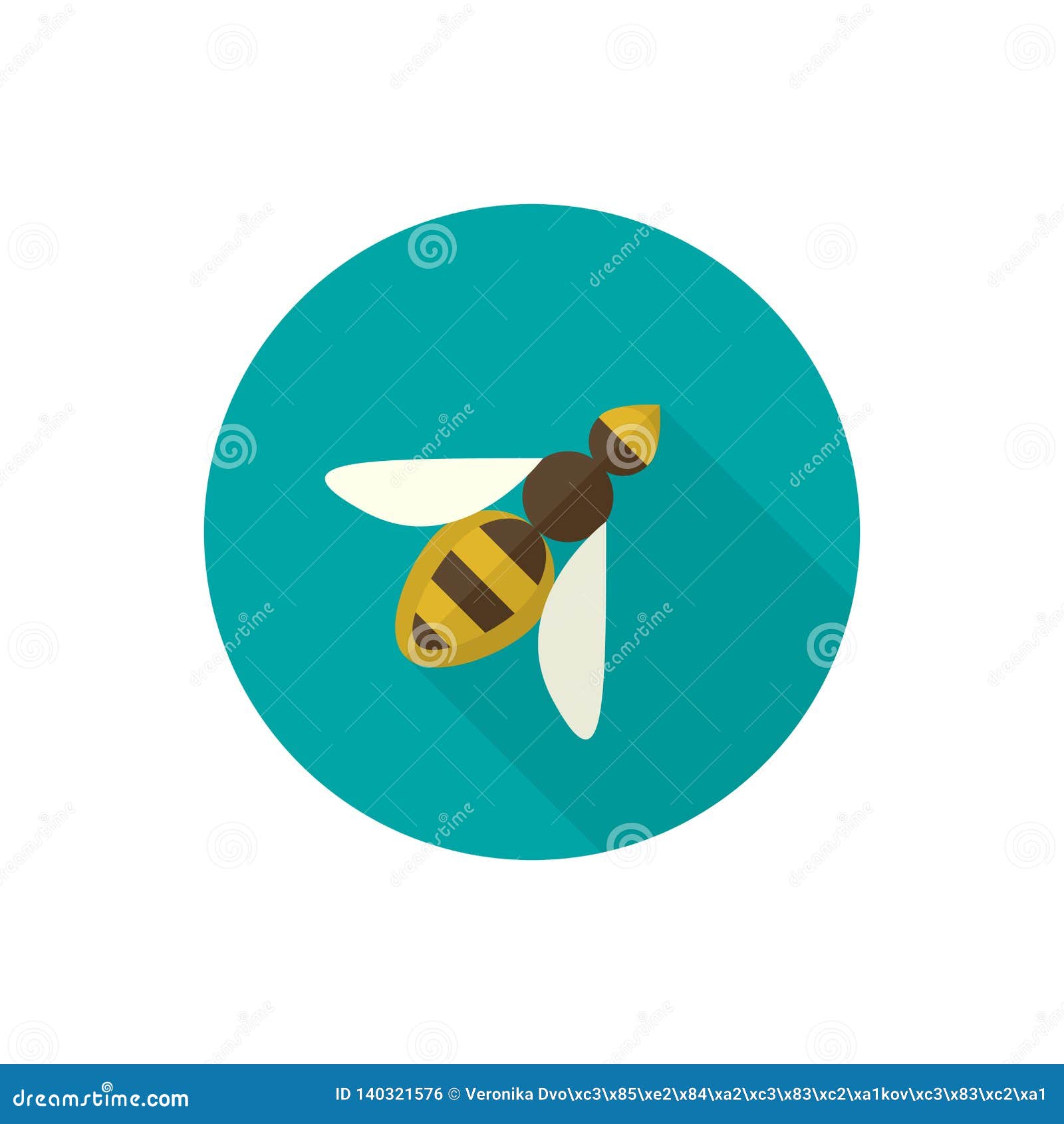 Simple Vector Illustration with Honey Bee Stock Vector - Illustration ...