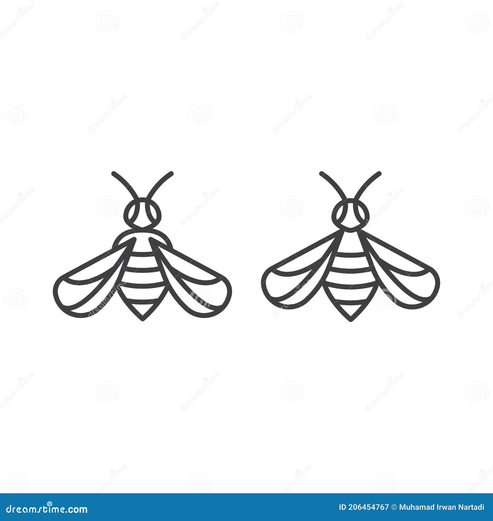 Honey Bee Line. Vector Logo Icon Template Stock Vector - Illustration ...