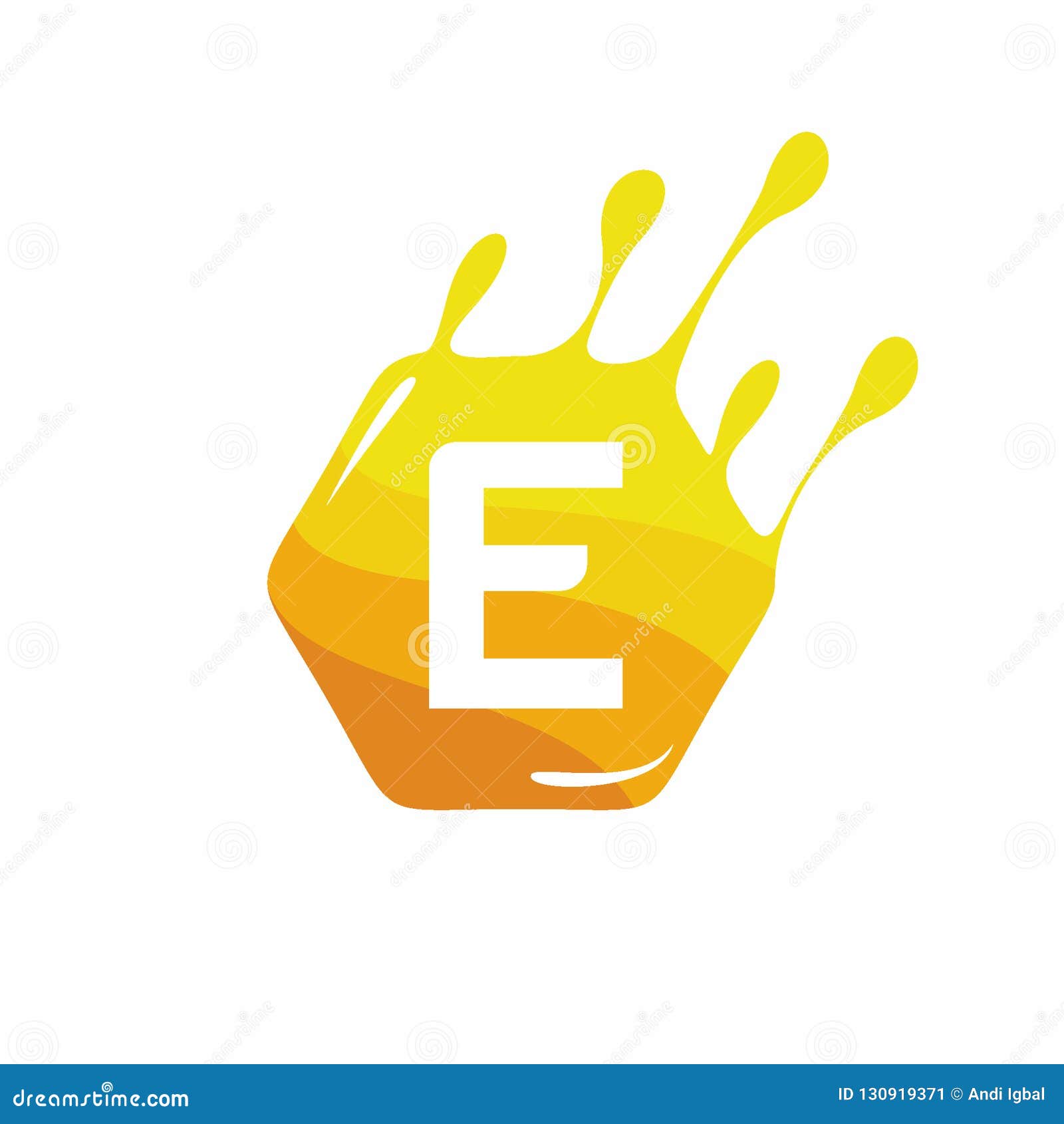 Honey or Bee Logo Design Concept. Letter E Logo Design Template Stock ...