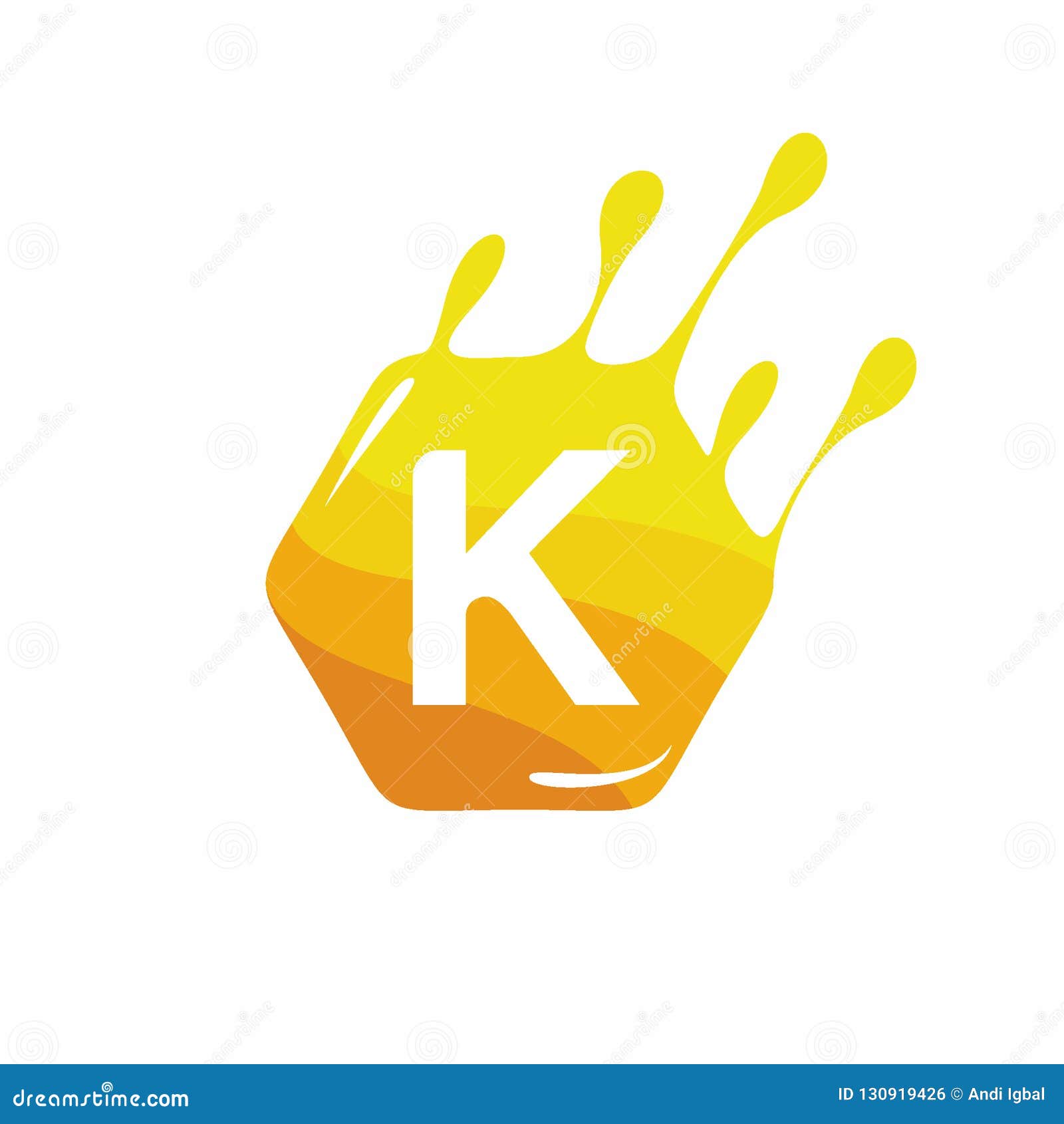 Honey or Bee Logo Design Concept. Letter K Logo Design Template Stock ...
