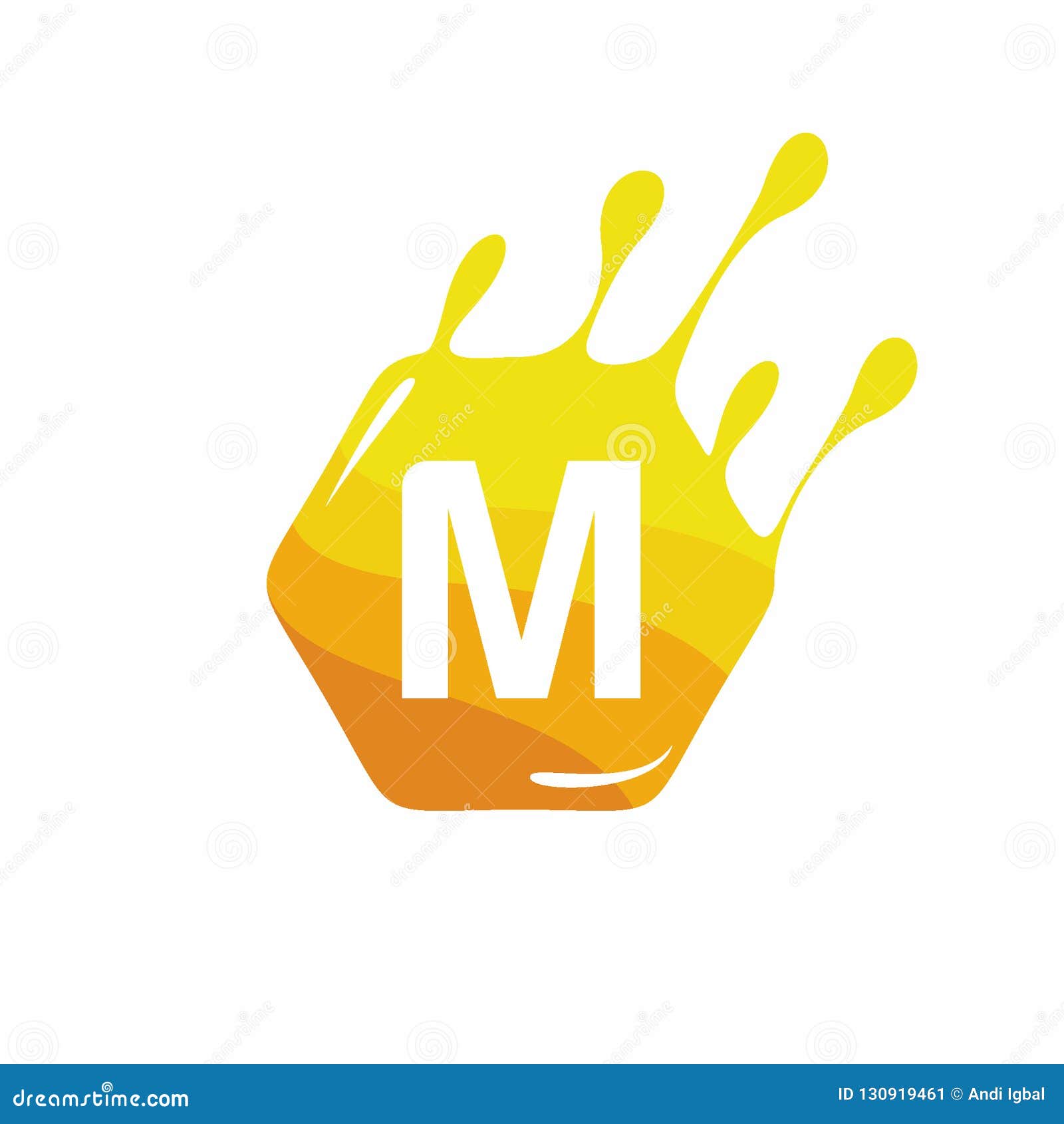 Honey or Bee Logo Design Concept. Letter M Logo Design Template Stock ...