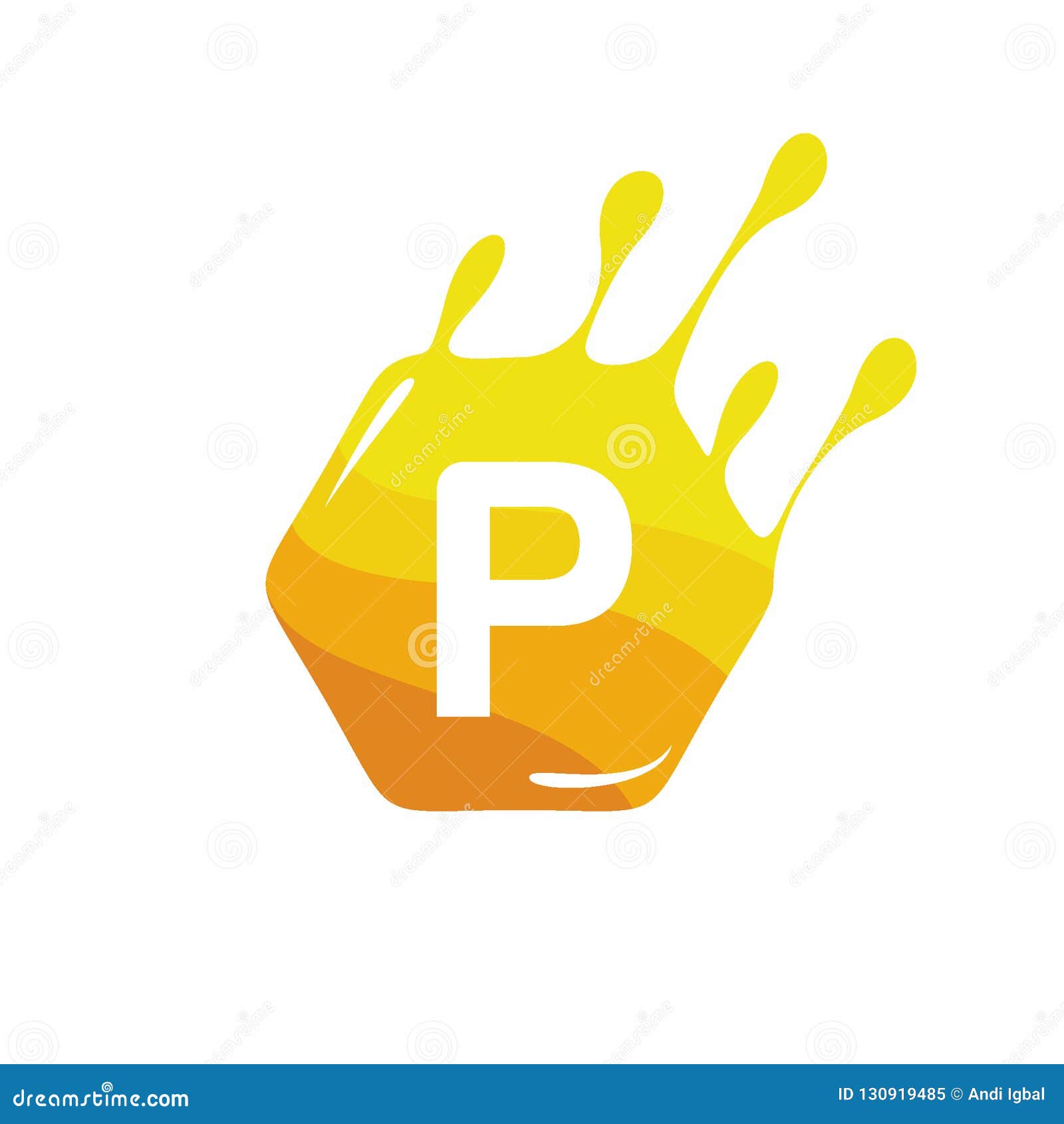 Honey or Bee Logo Design Concept. Letter P Logo Design Template Stock ...