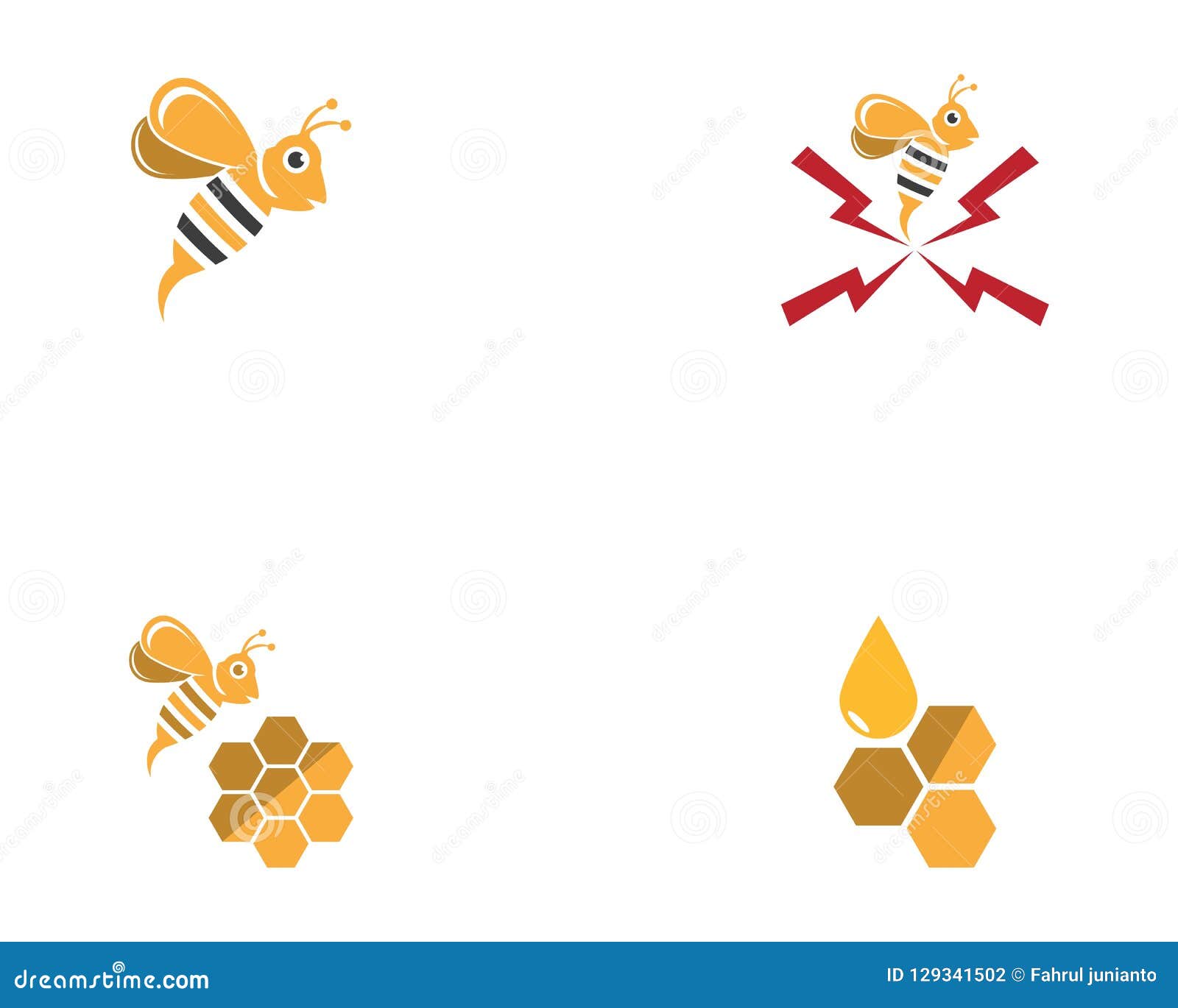 Honey Bee Logo Design Vector Illustration Stock Vector - Illustration ...
