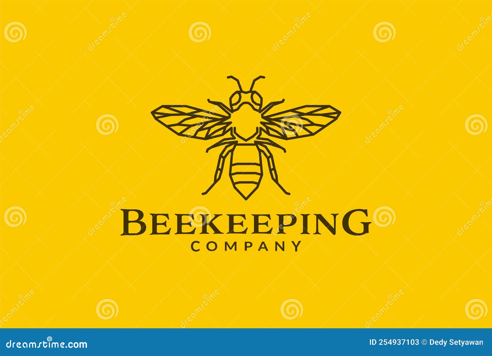 Honey bee logo outline stock vector. Illustration of insect - 254937103