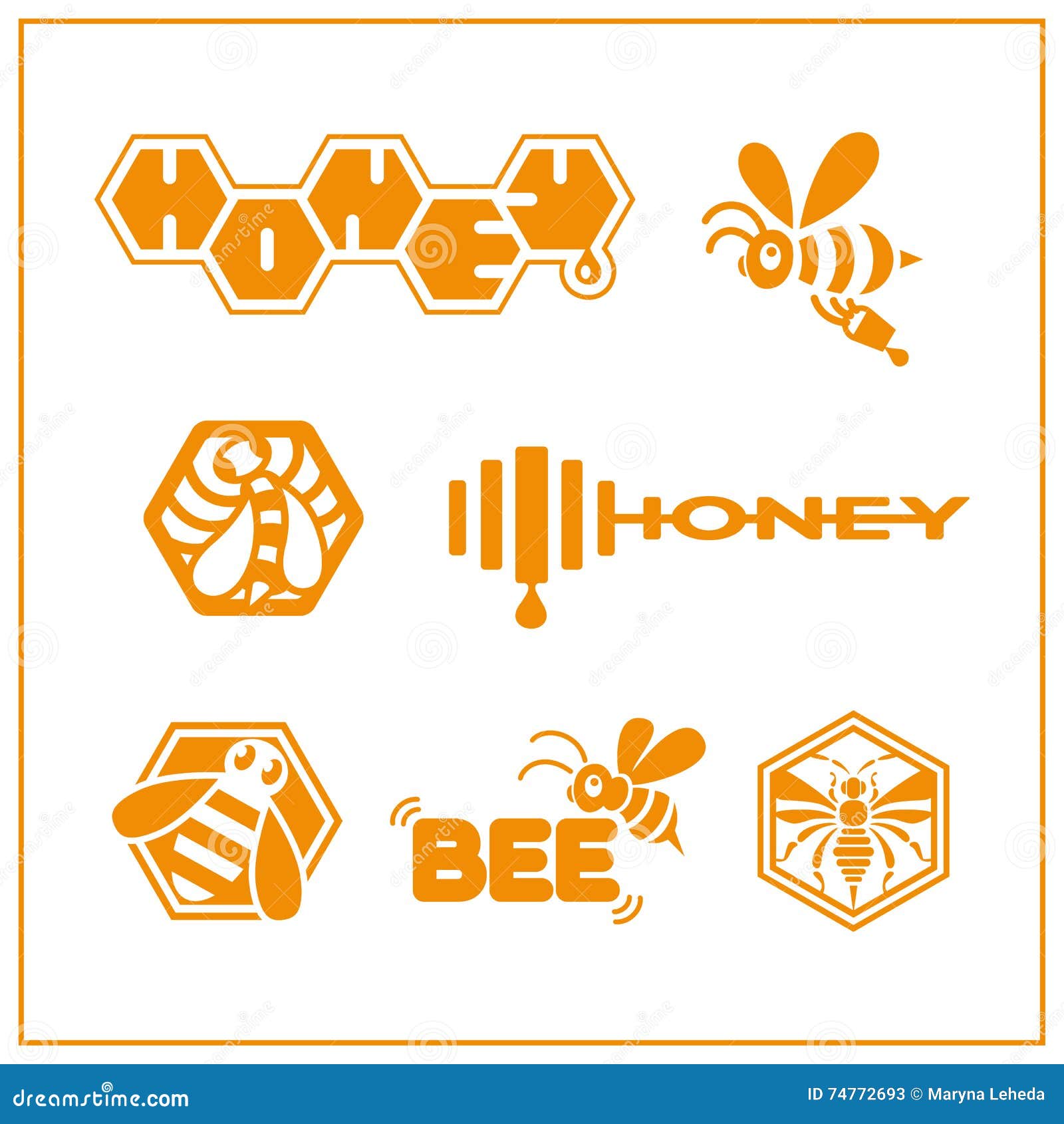 Honey bee logos stock vector. Illustration of isolated - 74772693