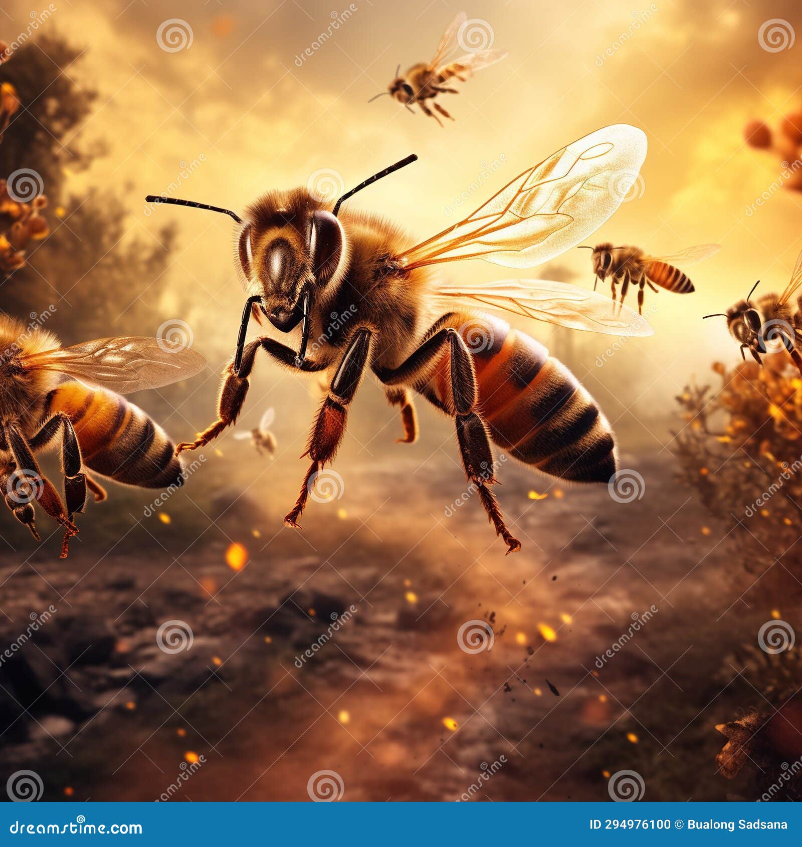 Of the Honey Bee Made with Generative AI Illustration Stock ...