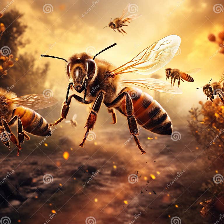 Of the Honey Bee Made with Generative AI Illustration Stock ...