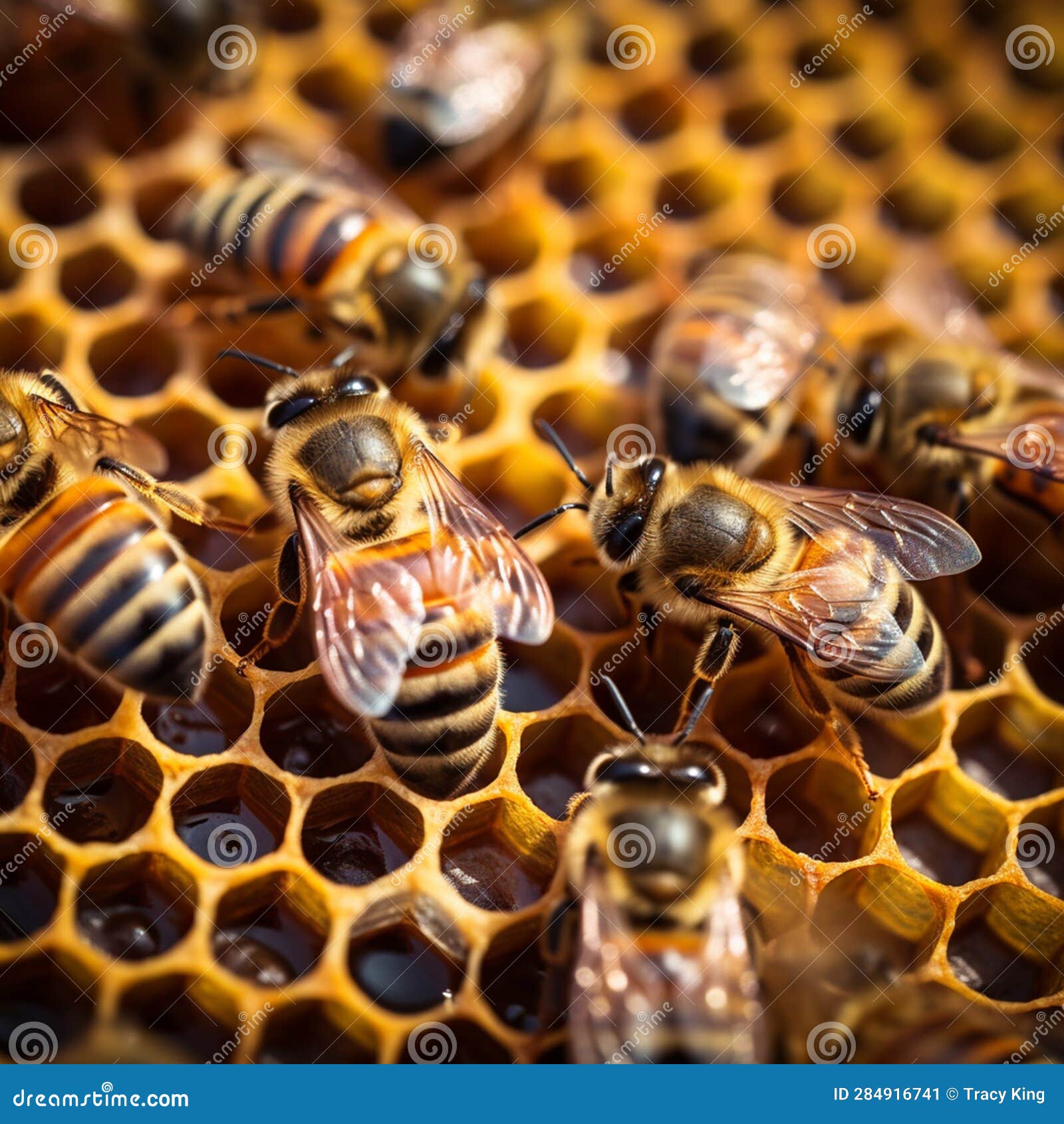 Honey bee making honey stock illustration. Illustration of colony ...