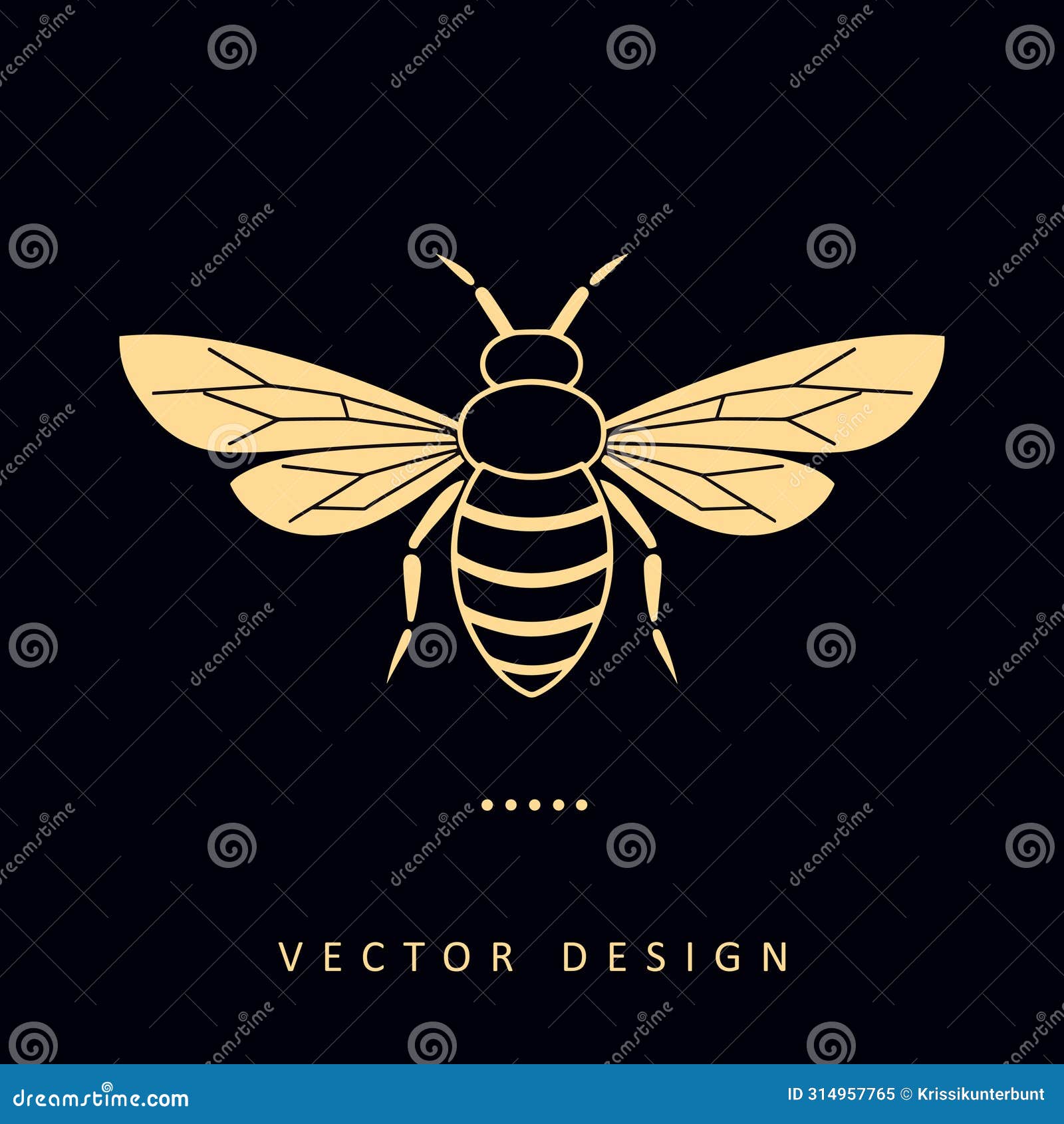 Honey Bee Minimalist Elegant Vector Design AI Generated Stock Vector ...