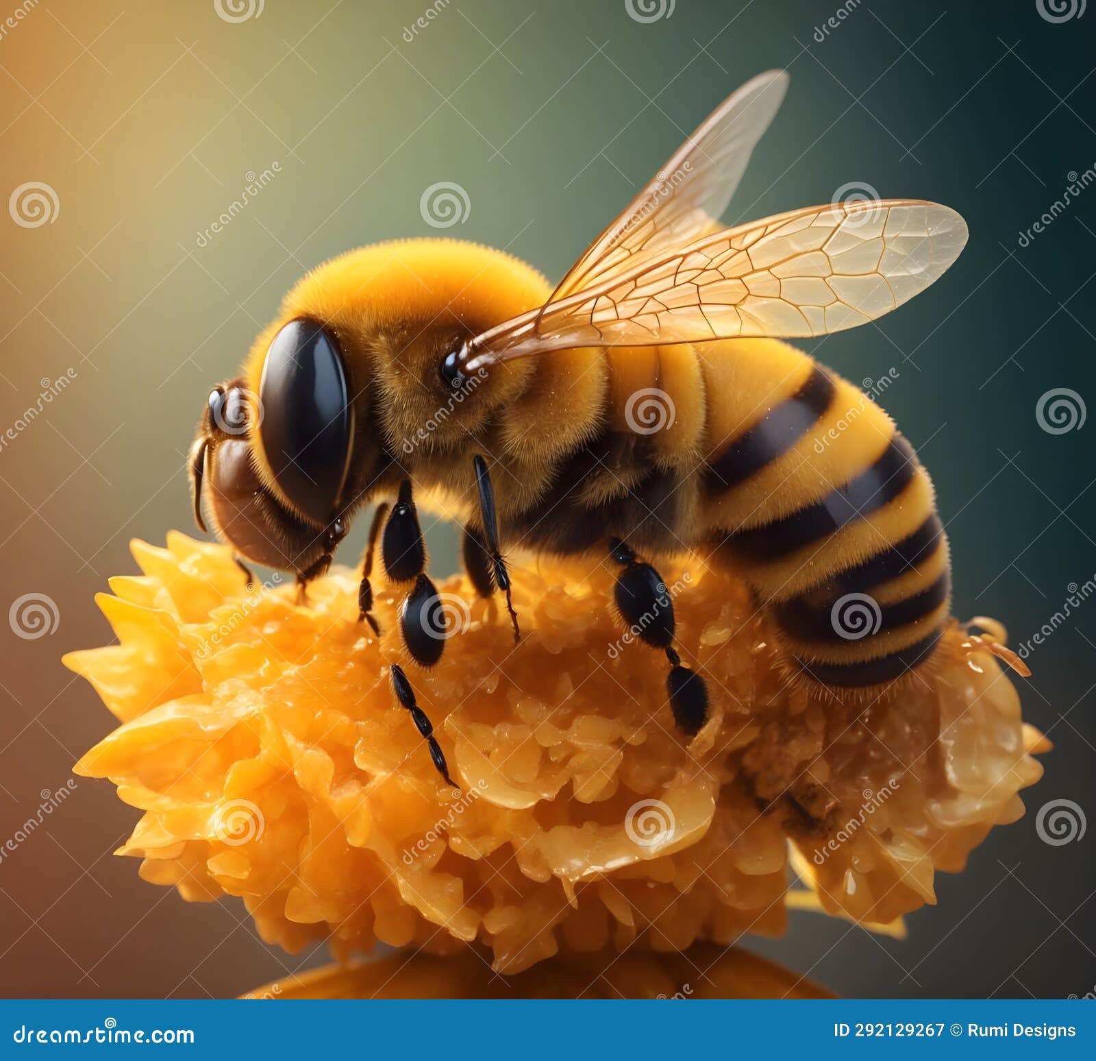 Honey bee stock illustration. Illustration of flower - 292129267