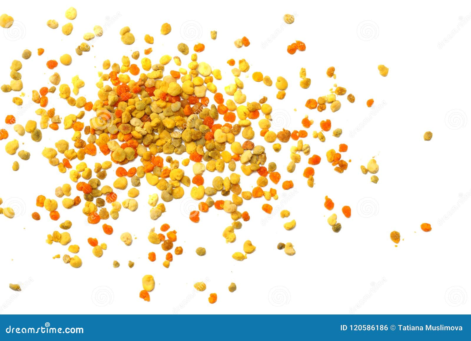 Honey Bee Pollen Isolated on White Background. Top View Stock Photo ...