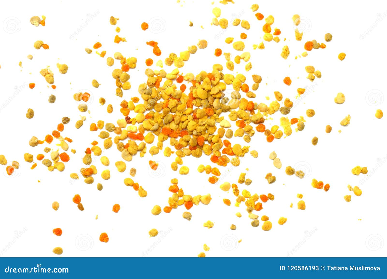 Honey Bee Pollen Isolated on White Background. Top View Stock Image ...