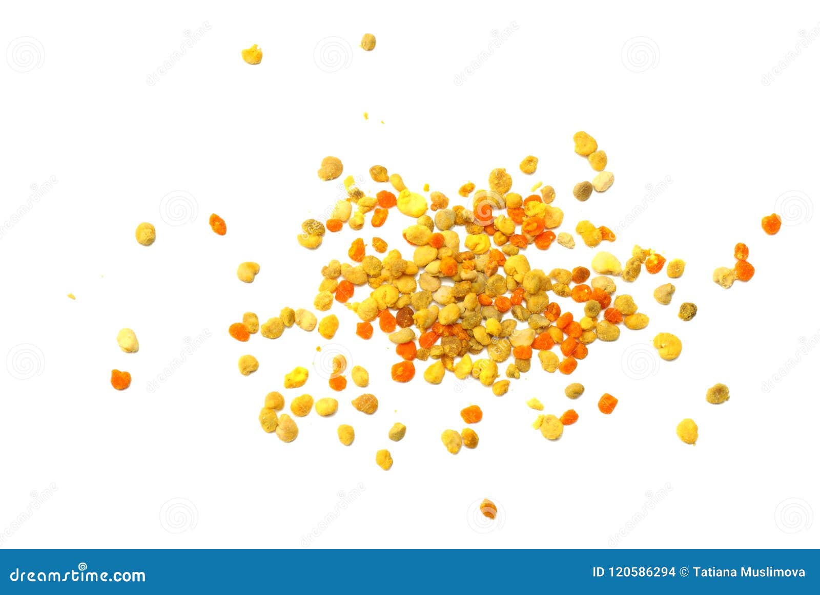 Honey Bee Pollen Isolated on White Background. Top View Stock Photo ...