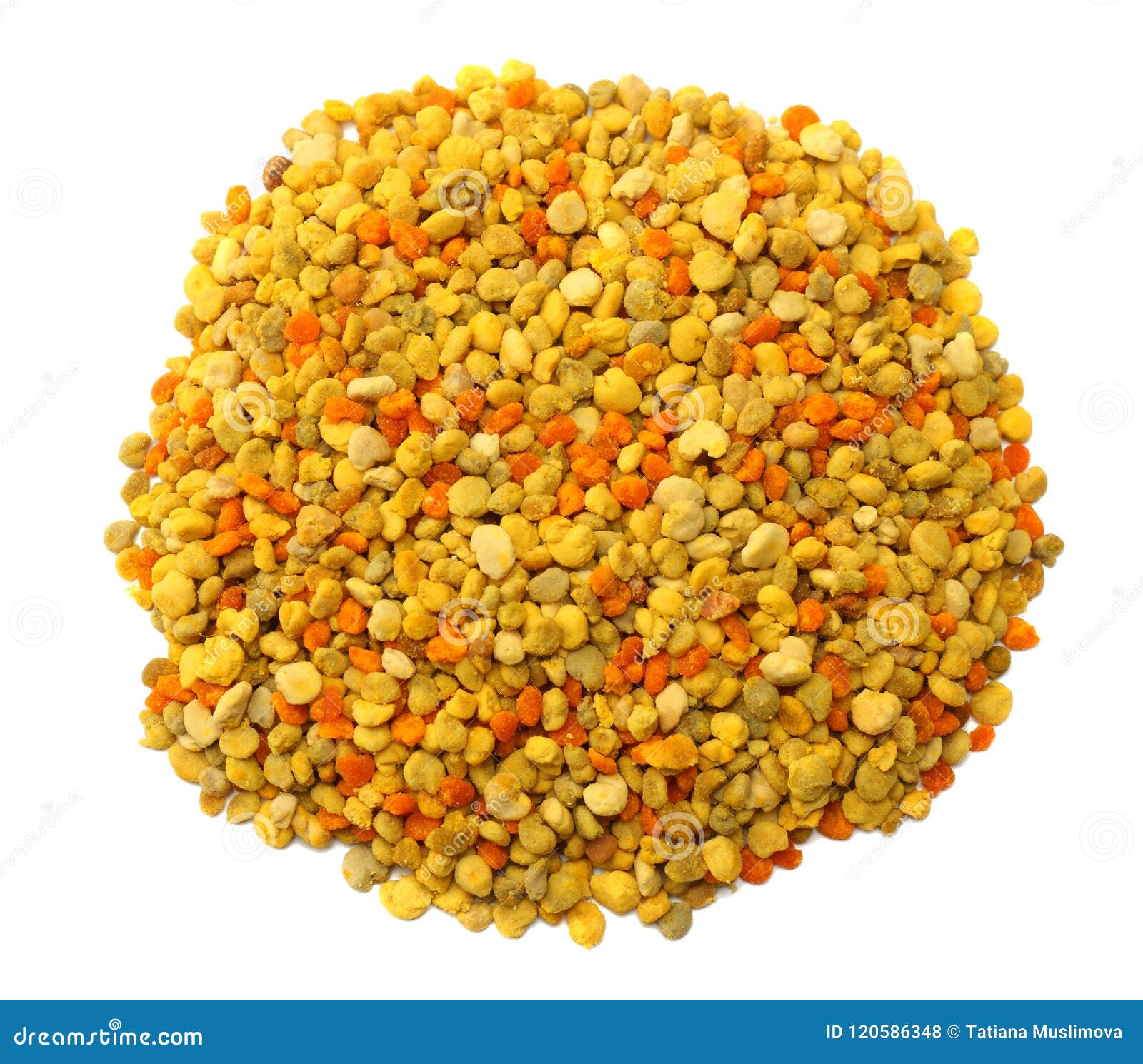 Honey Bee Pollen Isolated on White Background. Top View Stock Photo ...