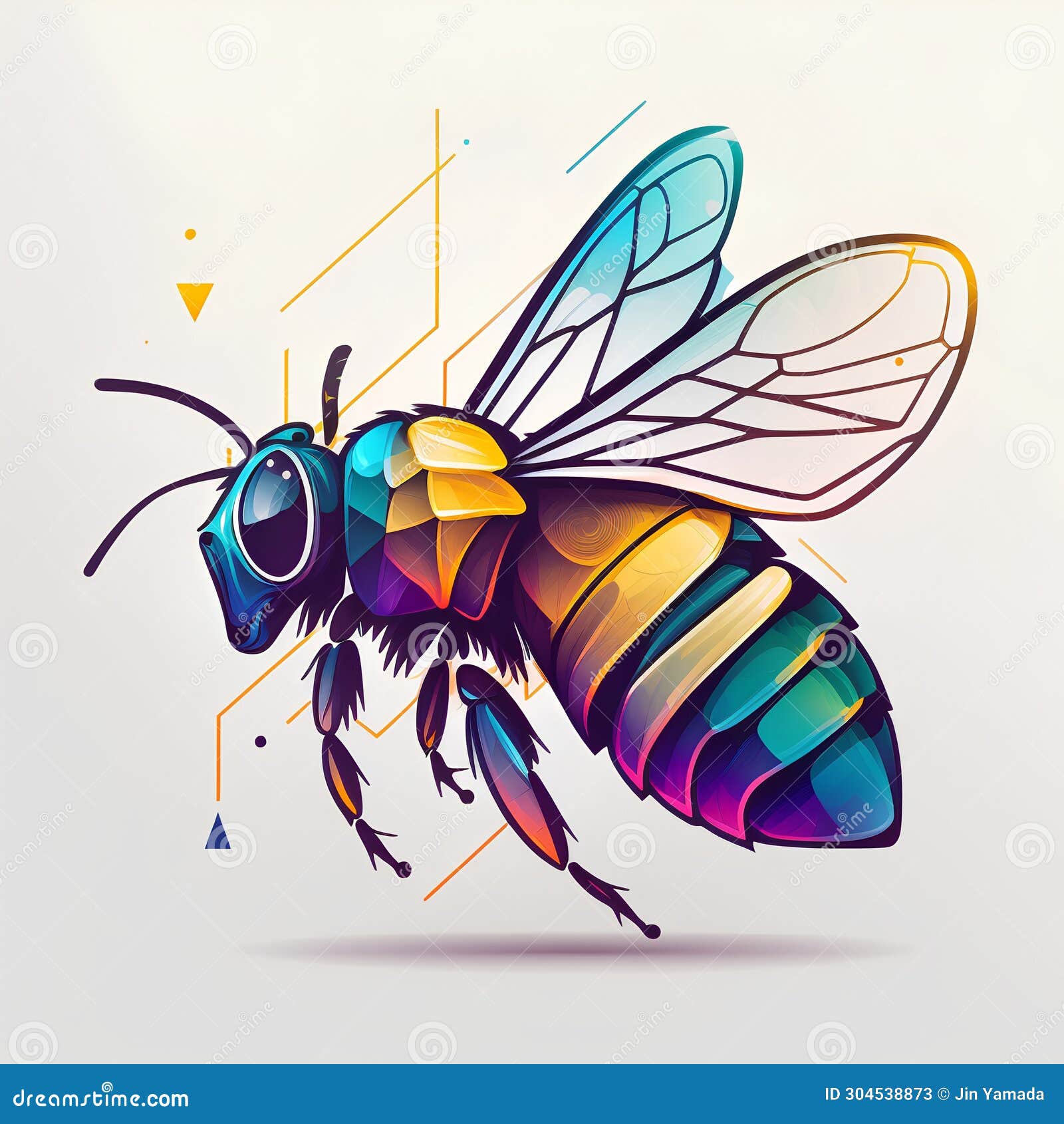 Honey Bee, Polygonal Design, Vector Illustration Eps 10 Stock ...