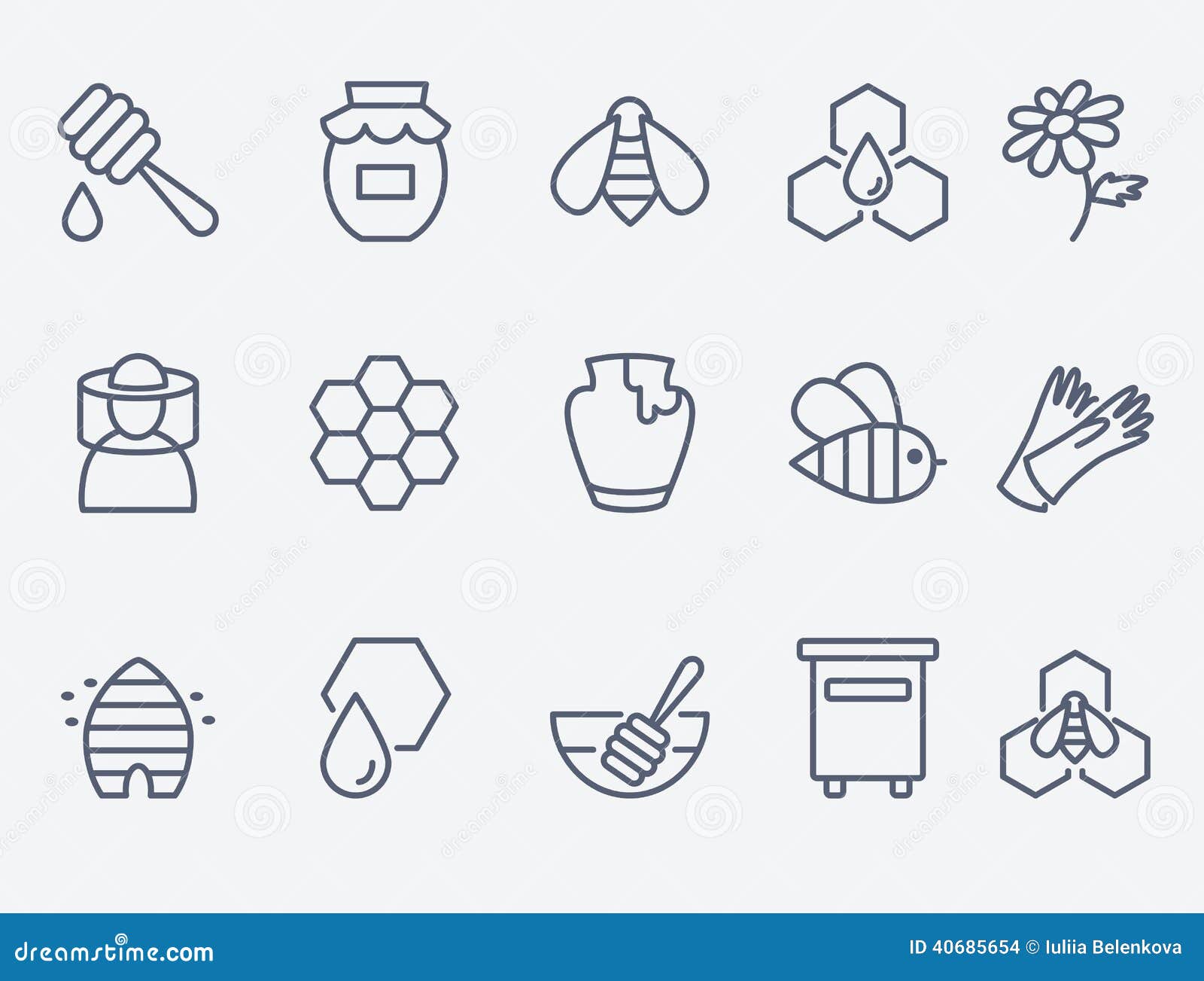 Honey and beekeeping icons stock vector. Illustration of liquid - 40685654
