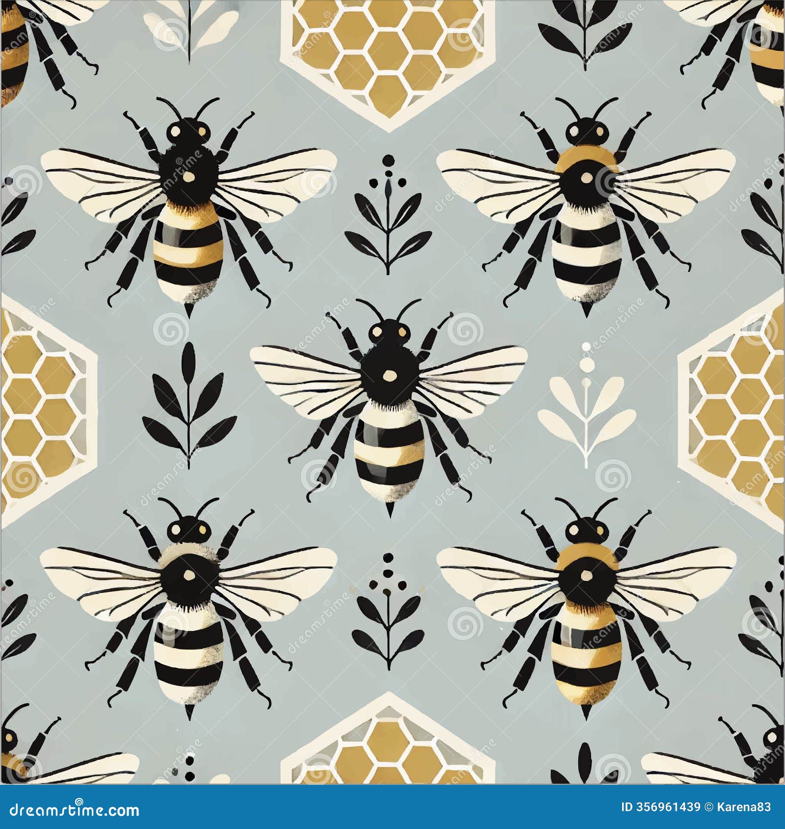 HONEY BEES GRAPHIC ILLUSTRATION DESIGN in VECTOR Stock Illustration ...