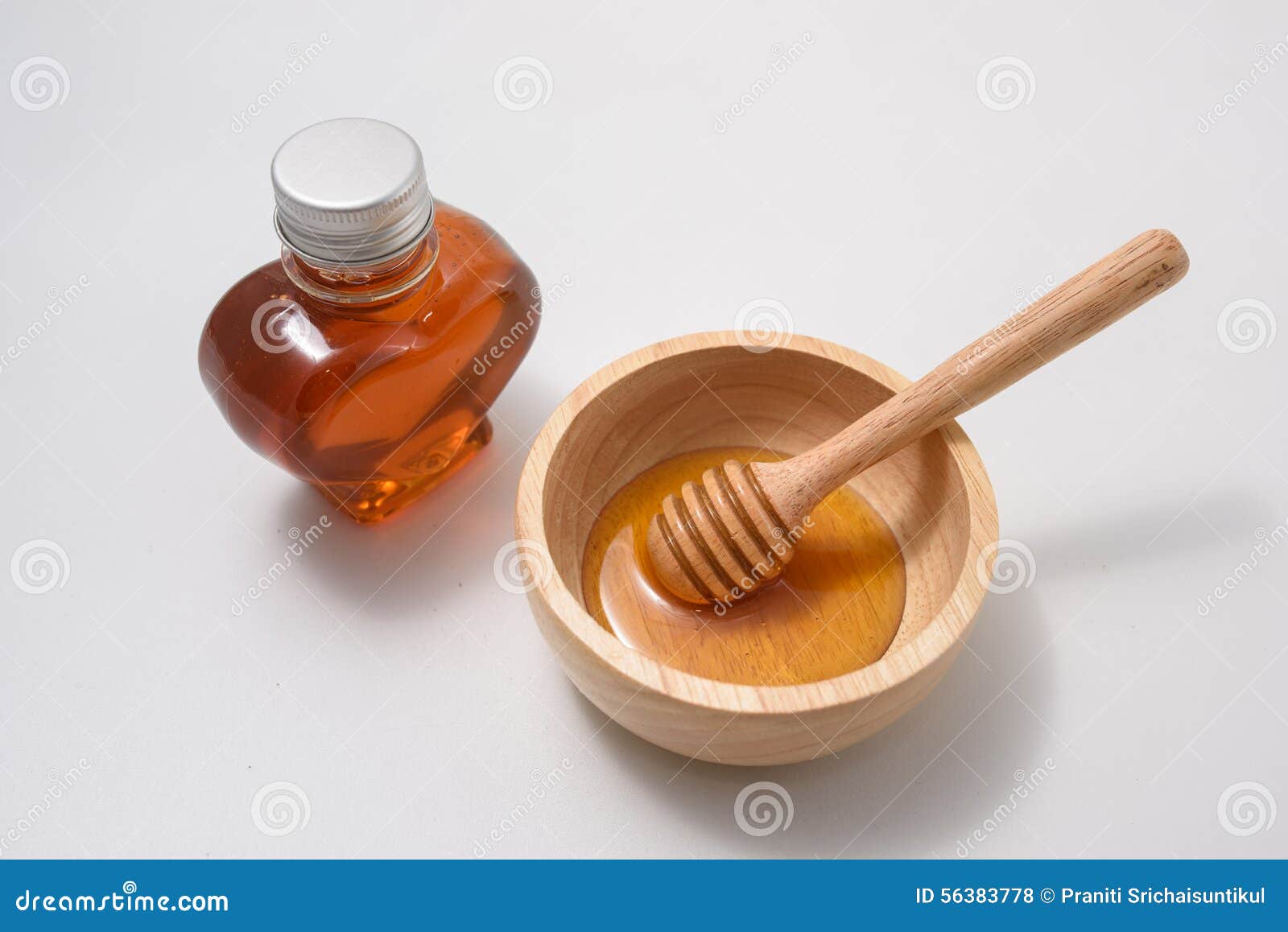 Honey Bottom Shape Heart and Honey in Bowl Stock Photo - Image of color ...