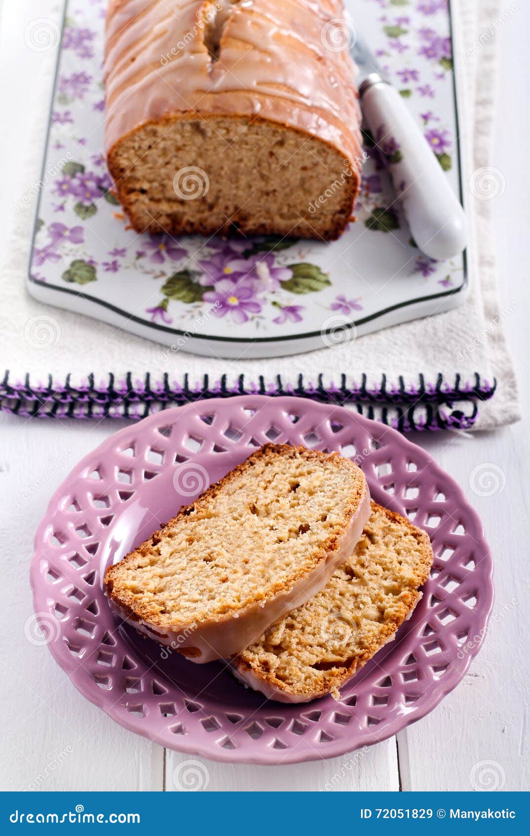 Honey Bread with Icing Glaze, Stock Image - Image of dessert, drizzle ...