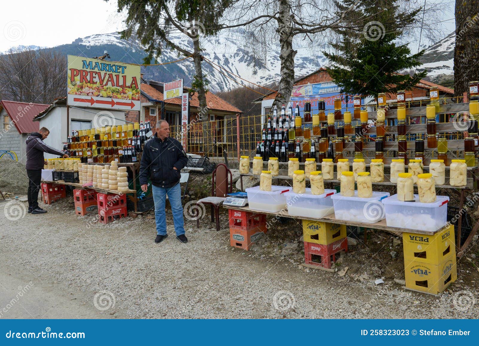 Honey and Cheese Stand at Prevalac on Kosovo Editorial Stock Photo ...