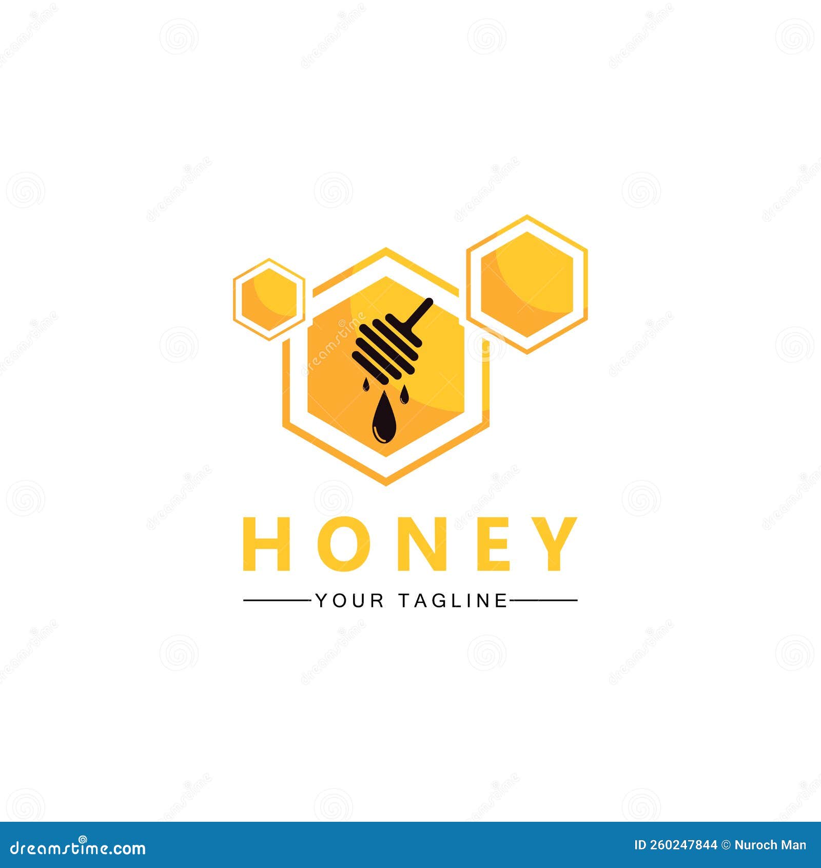 Honey Comb Logo Icon Bees Vector Design. Stock Vector - Illustration of ...